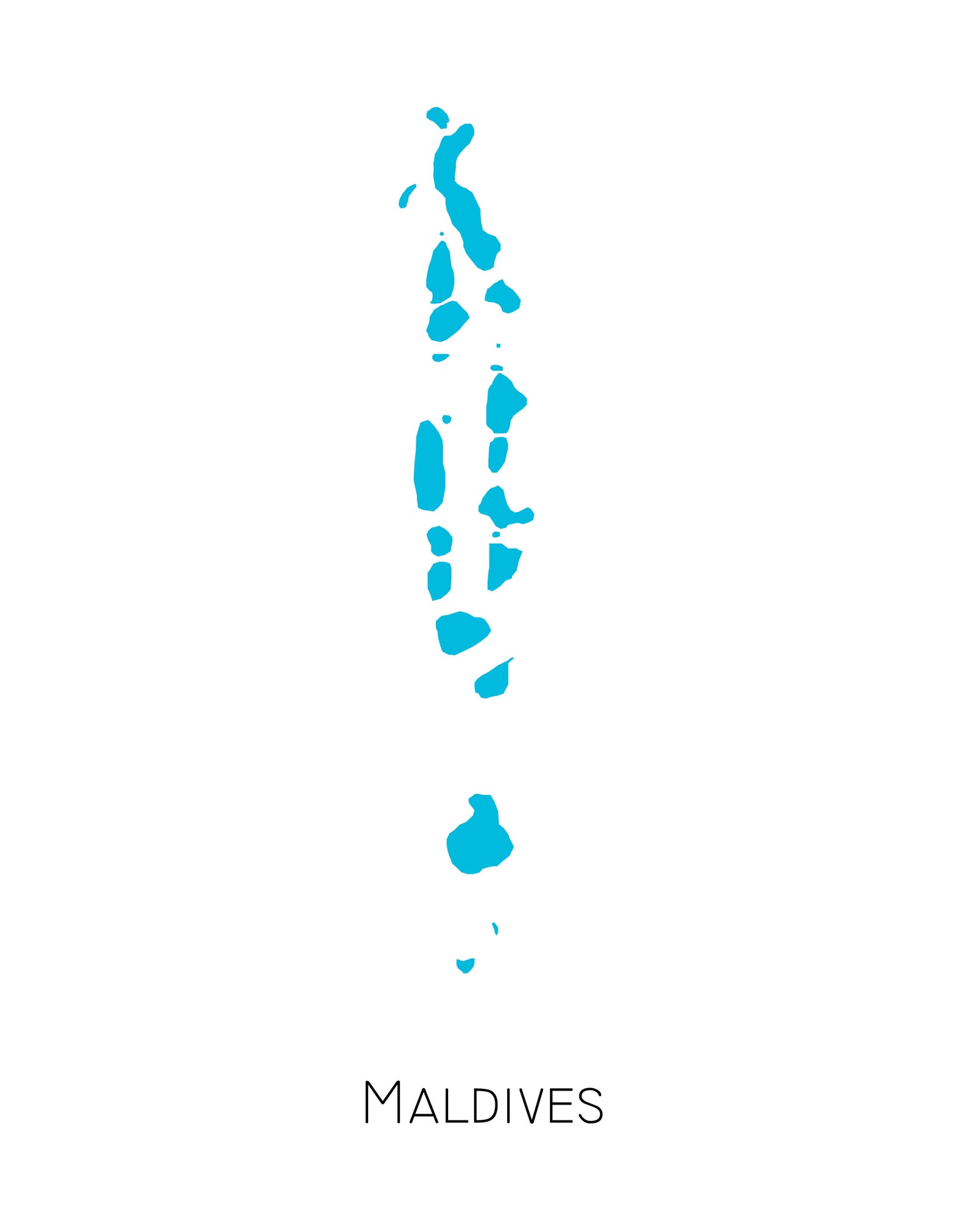 Map of the Maldives, Printable, Turquoise, Islands, High Resolution - Etsy