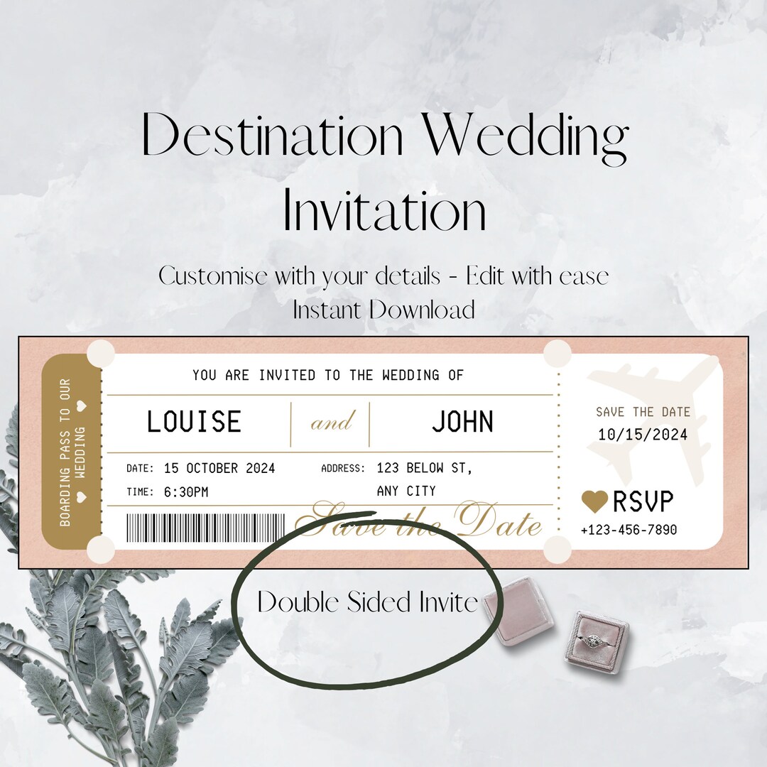 Destination Save the Date Invite, Wedding Invitation, Save the Date ...