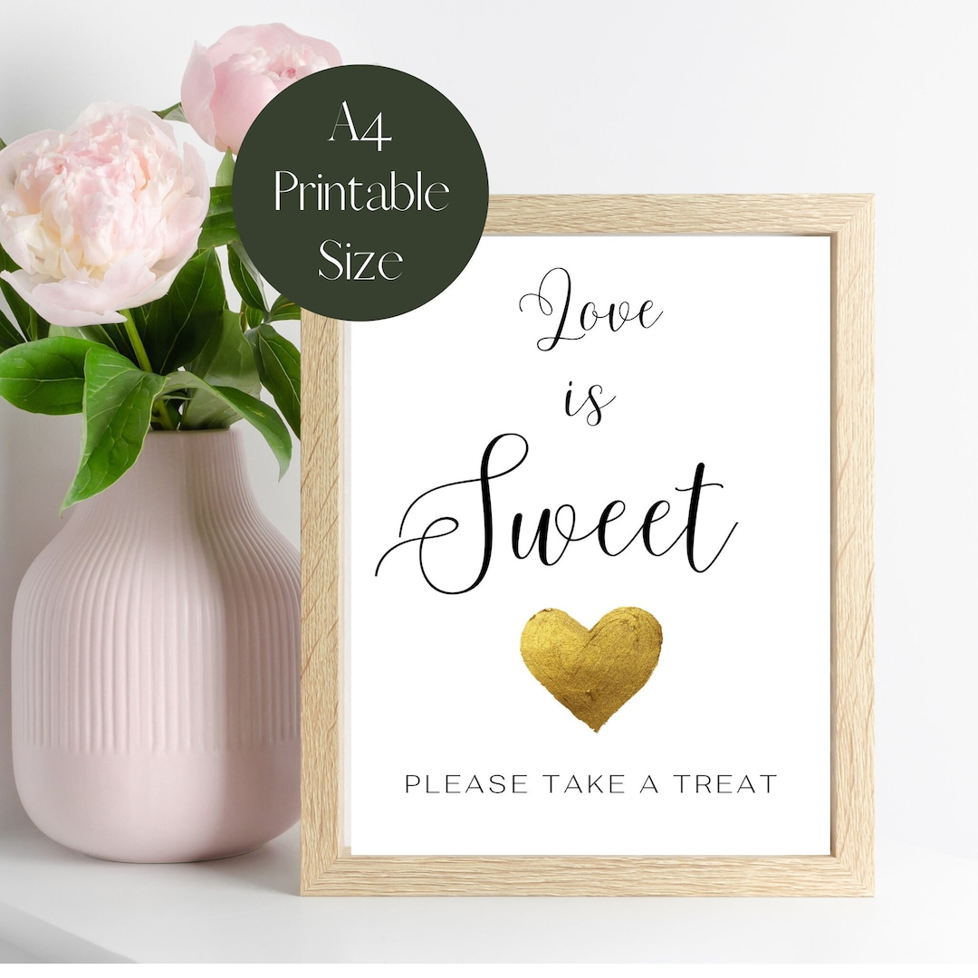 Love is Sweet Wedding Sign, Candy Bar Sign, Simple Wedding, Digital ...