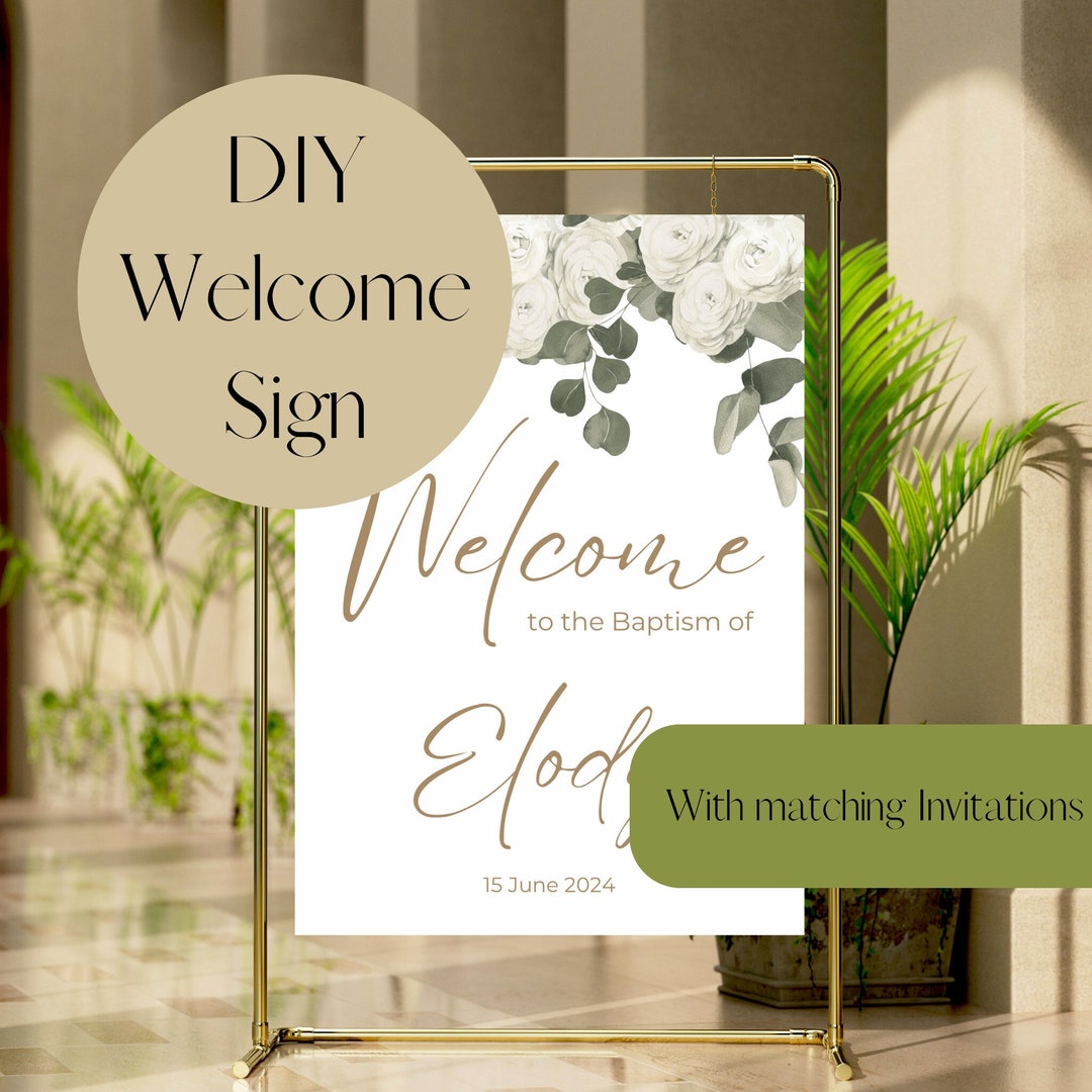 Baptism Welcome Sign, Christening Welcome Sign, Church Welcome Sign ...