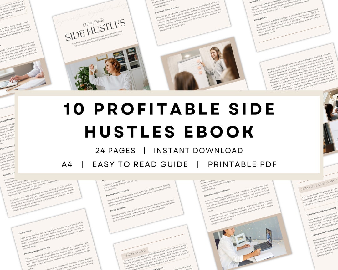 10 Profitable Side Hustles Ebook, Digital Ebook, Side Hustle Ideas ...
