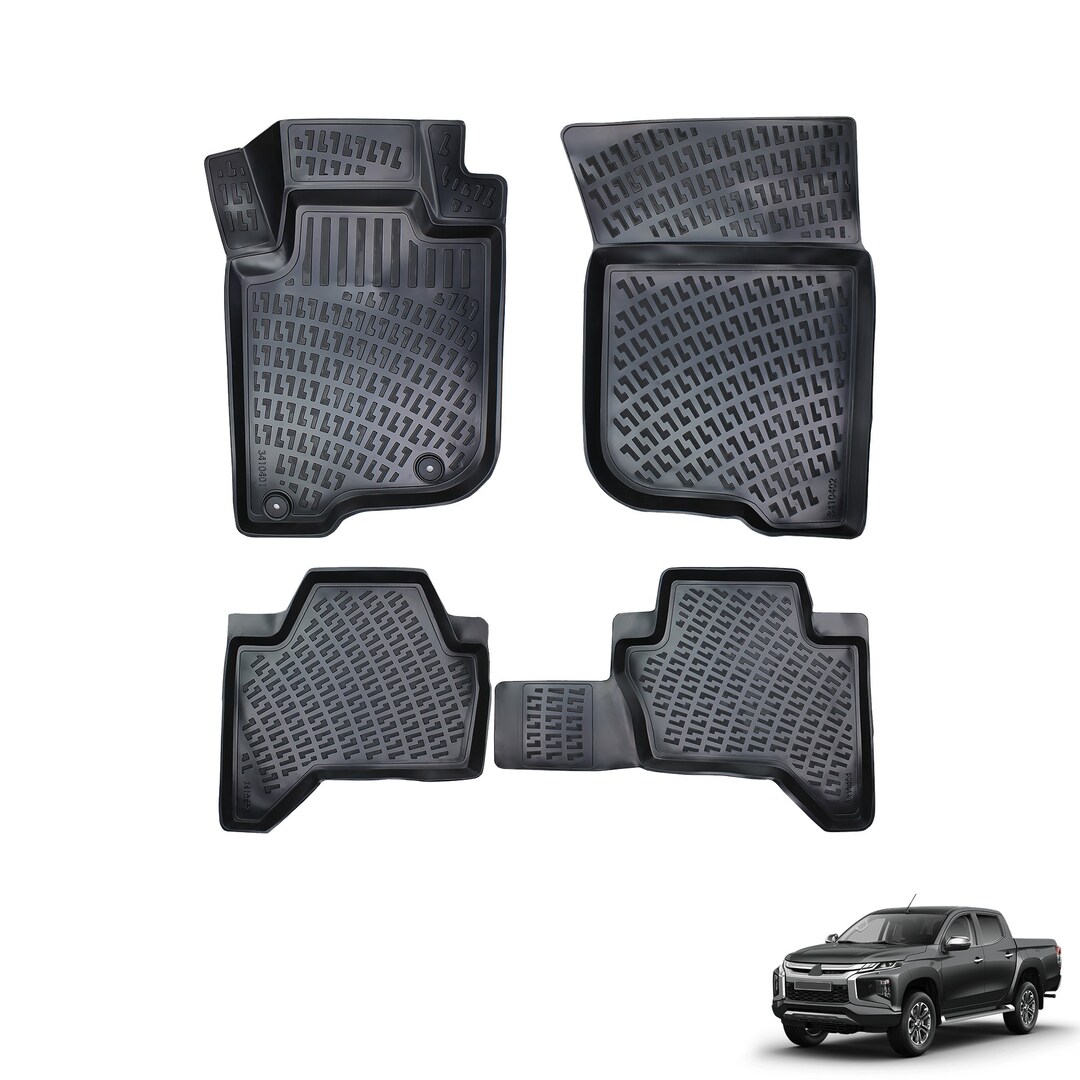 Fits Mitsubishi L200 2019-2023 Floor Mats Front & Rear All Wheather ...