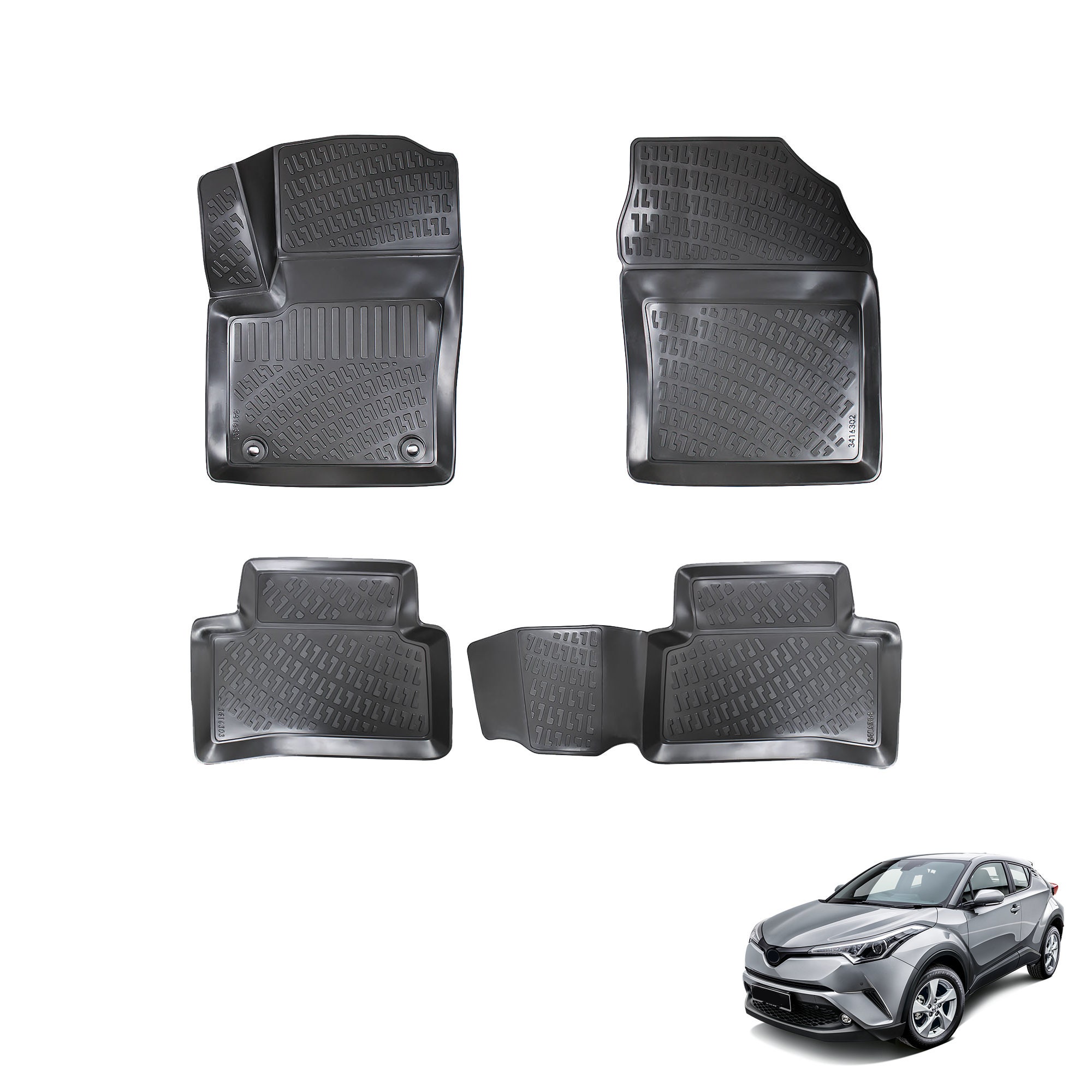 Floor Mats Cargo Liner Set for Toyota C HR 2016 2023 Full Coverage All Weather Non Slip Waterproof Floor Mats Etsy