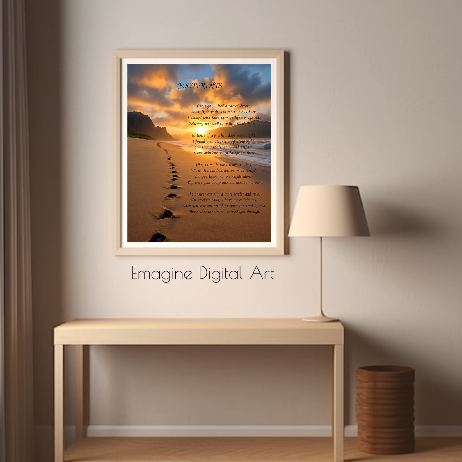 Footprints Poem Beach Print | Christian Wall Art (digital Download) - Etsy