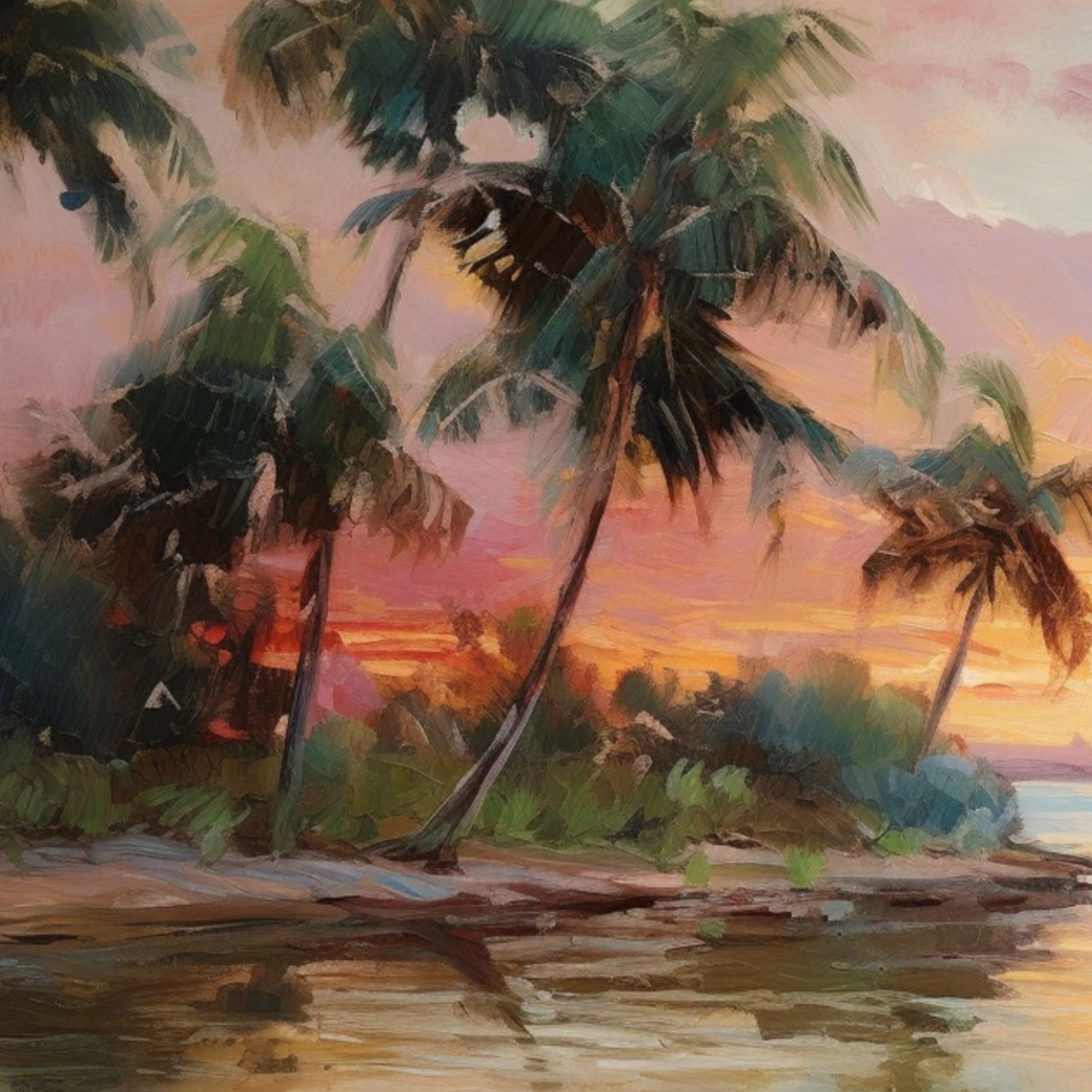 PRINTABLE ART | Tropical Sunset | Beach House Wall Art | Tropical Wall ...