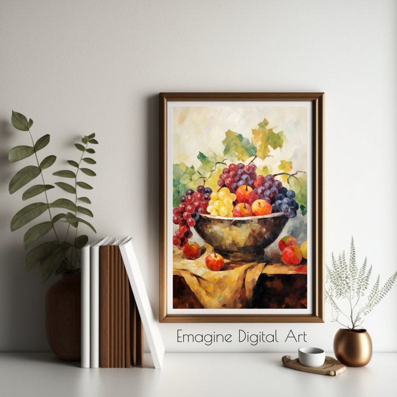 PRINTABLE ART | Still Life Fruit Bowl Painting | Impressionist Wall ...