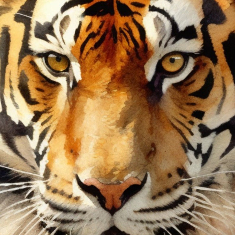 PRINTABLE ART | Bengal Tiger Painting | Wildlife Painting | Tiger Wall ...