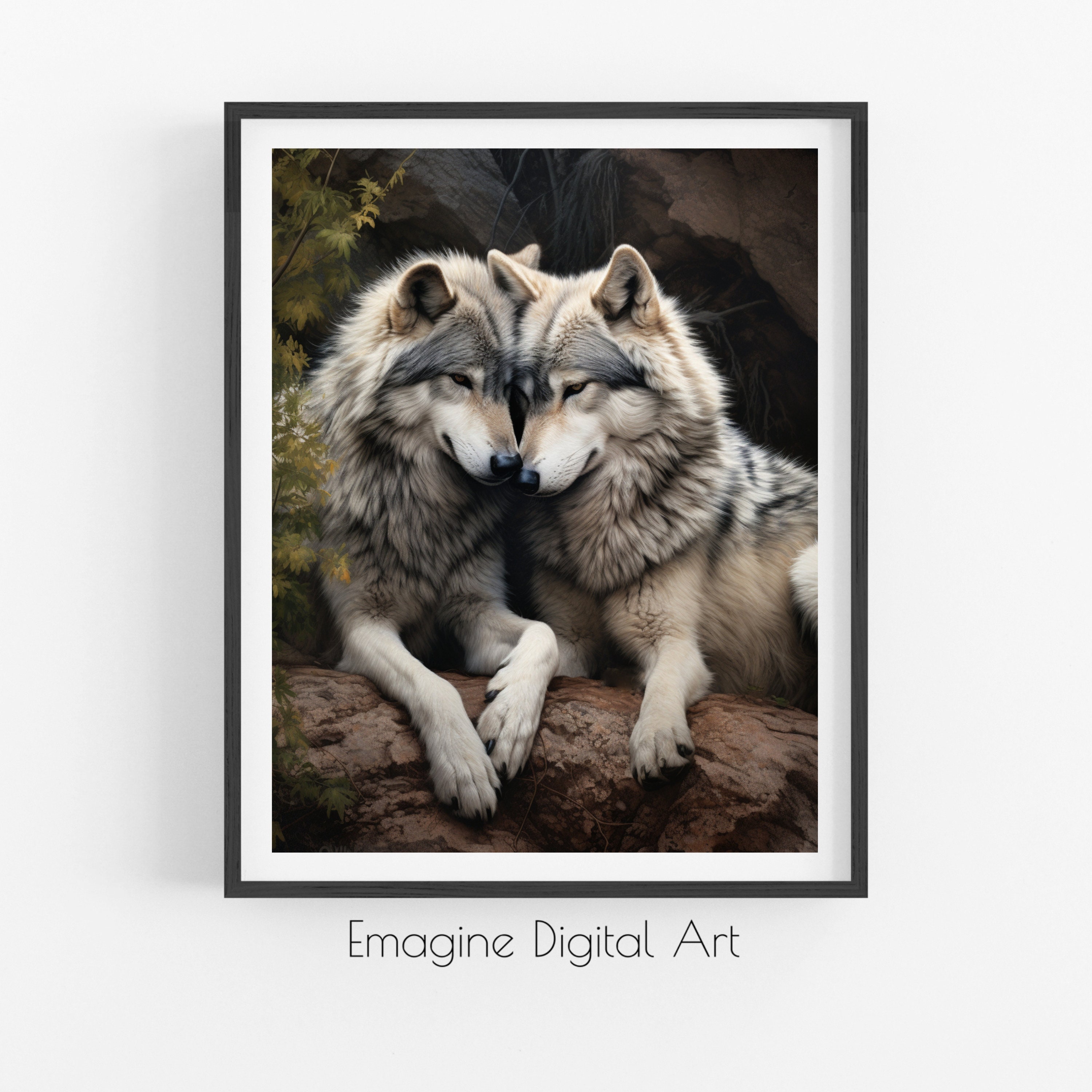PRINTABLE ART Wolves Cuddling Photograph Wildlife Wall Decor Animal Art ...