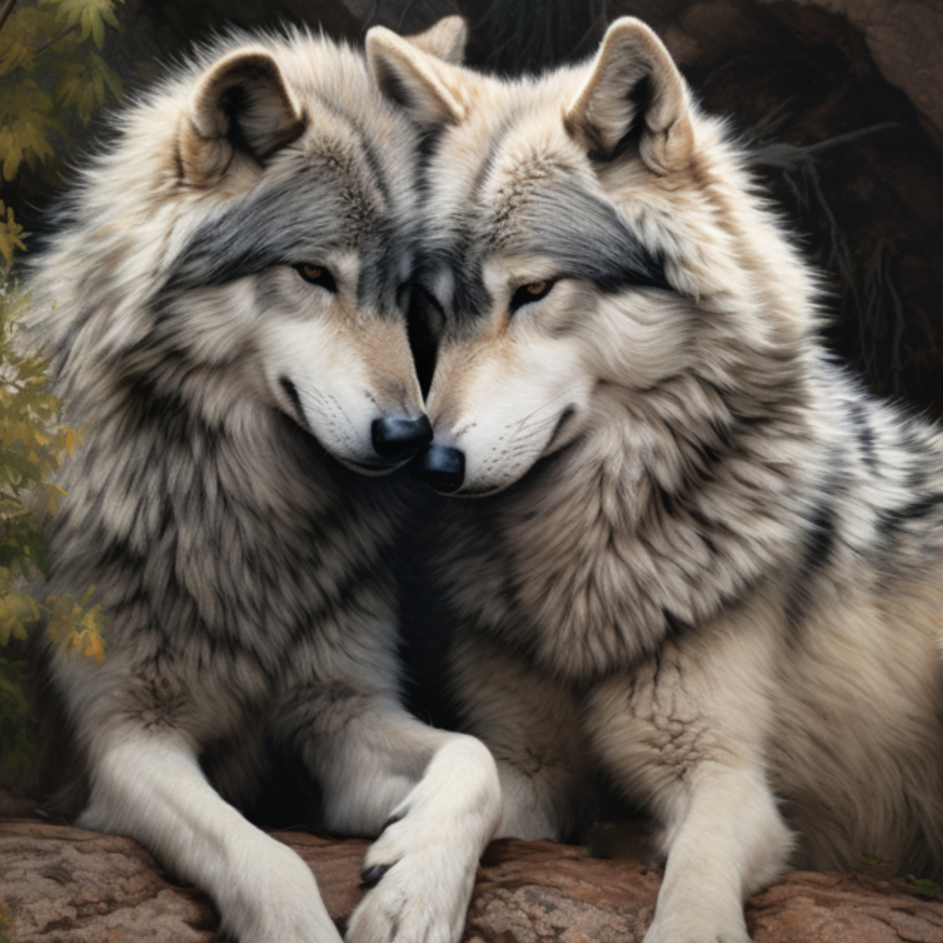 PRINTABLE ART Wolves Cuddling Photograph Wildlife Wall Decor Animal Art ...