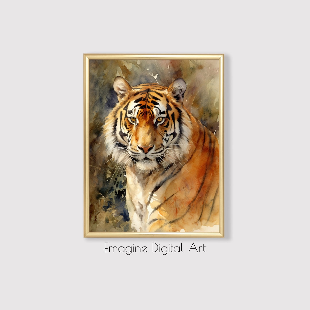 PRINTABLE ART | Bengal Tiger Painting | Wildlife Painting | Tiger Wall ...