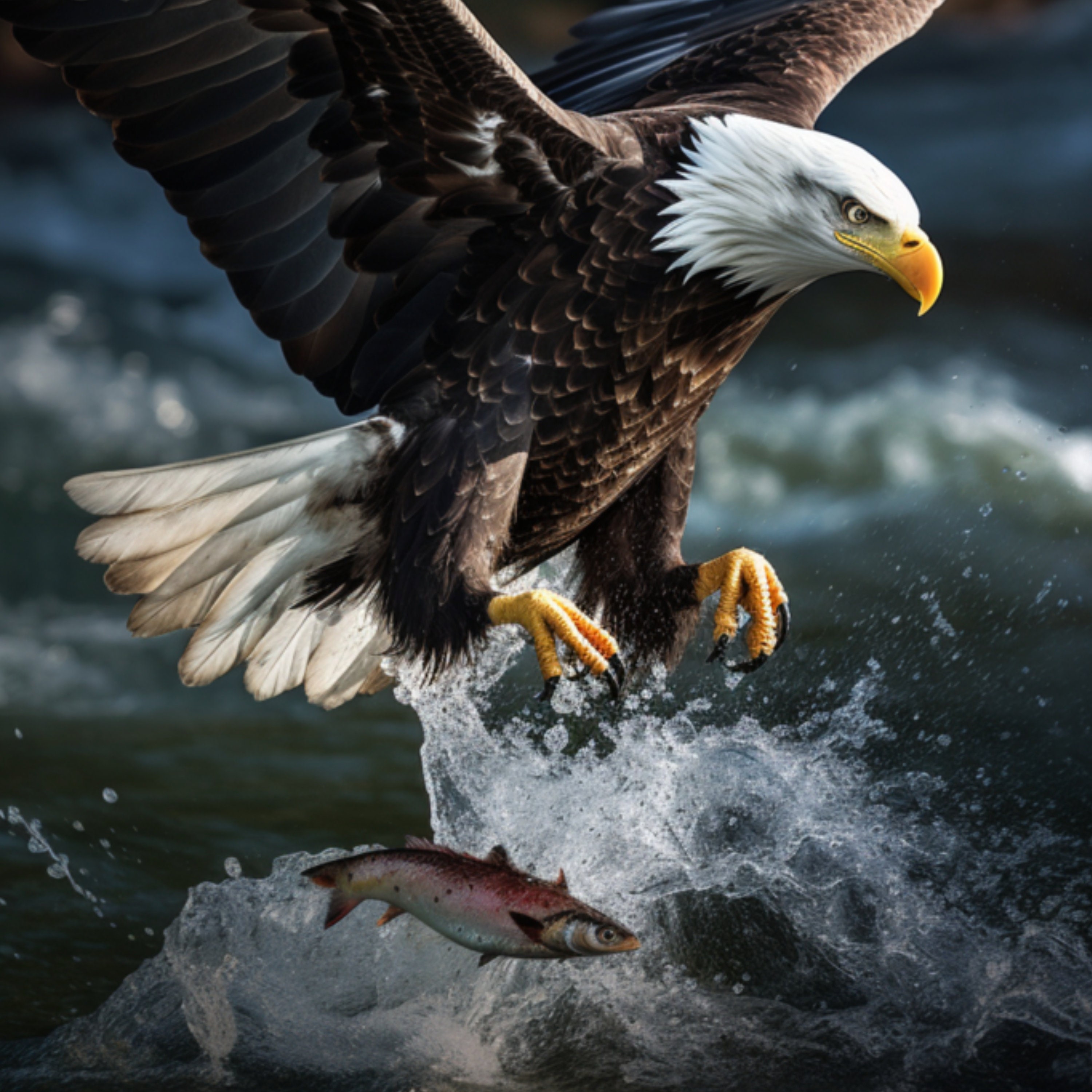 PRINTABLE ART | Eagle Catching Fish Photograph | Wildlife Action Wall ...