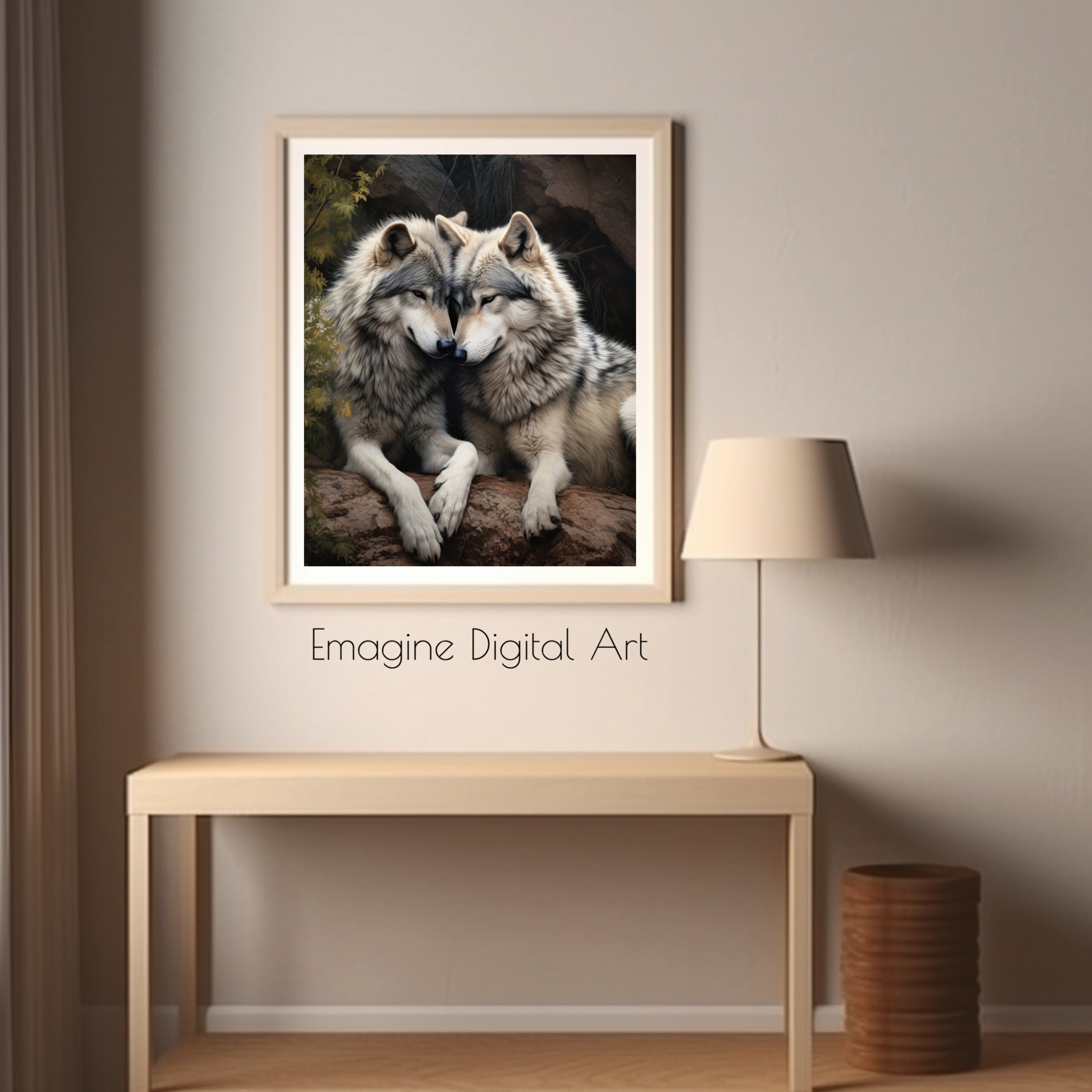 PRINTABLE ART Wolves Cuddling Photograph Wildlife Wall Decor Animal Art ...