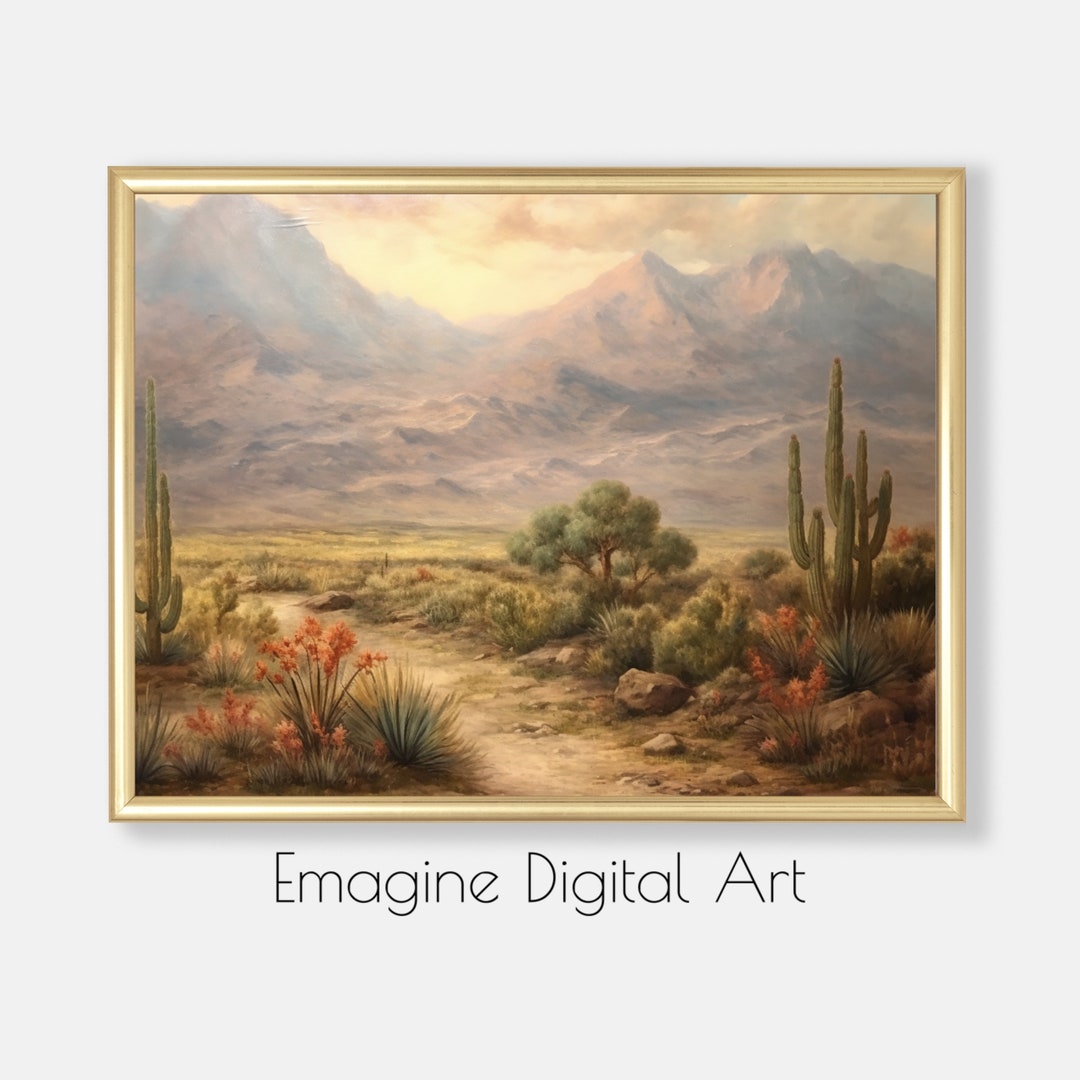 PRINTABLE ART | Southwest Art | Desert Mountain Landscape Painting ...