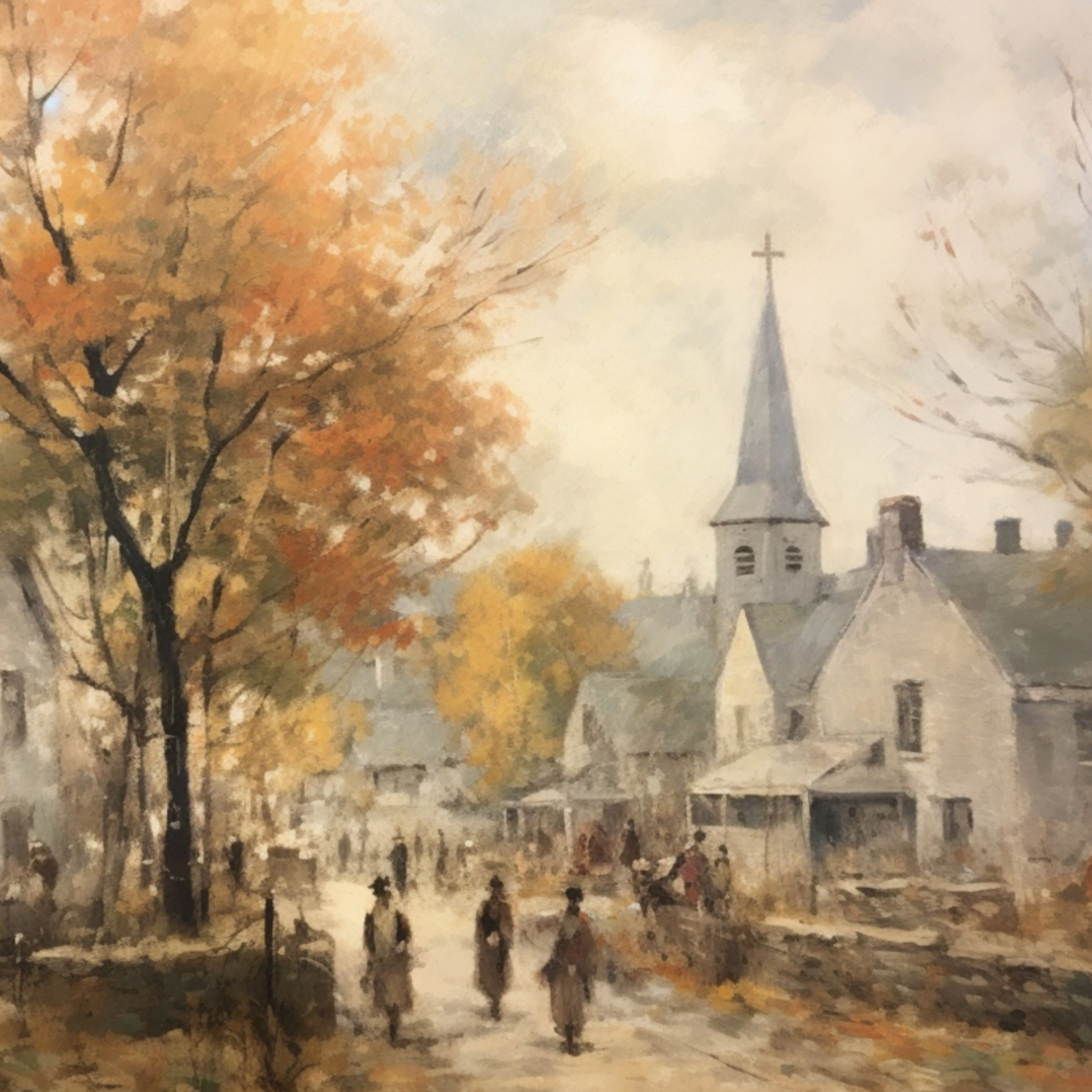 PRINTABLE ART Vintage 1800's New England Country Village Victorian Wall ...