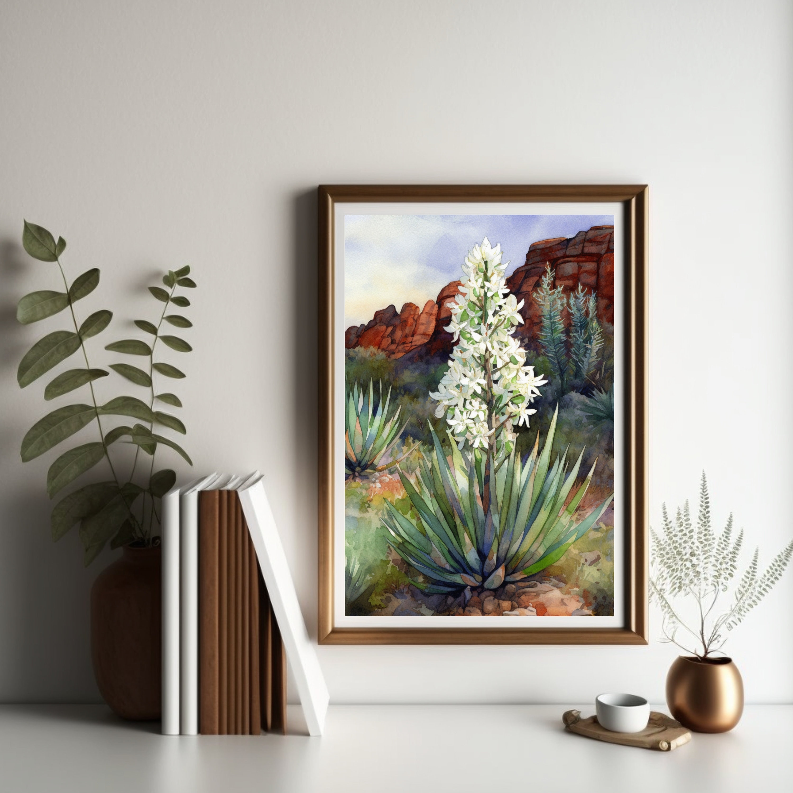 PRINTABLE ART | Yucca in Bloom White Blossoms | Desert Wall Art ...