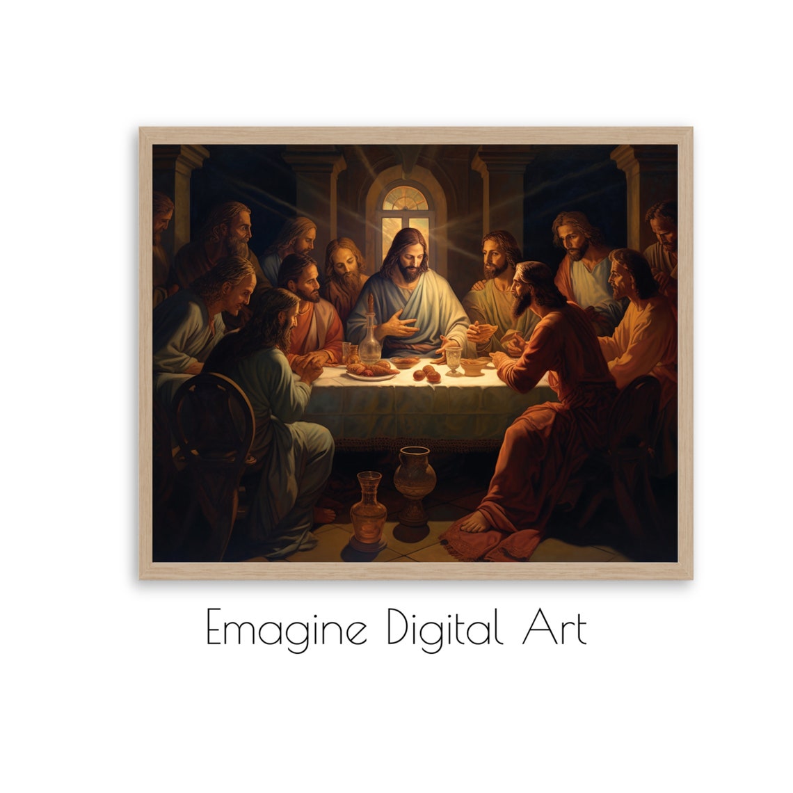 PRINTABLE ART Painting of the Last Supper With Jesus Christ and Twelve ...