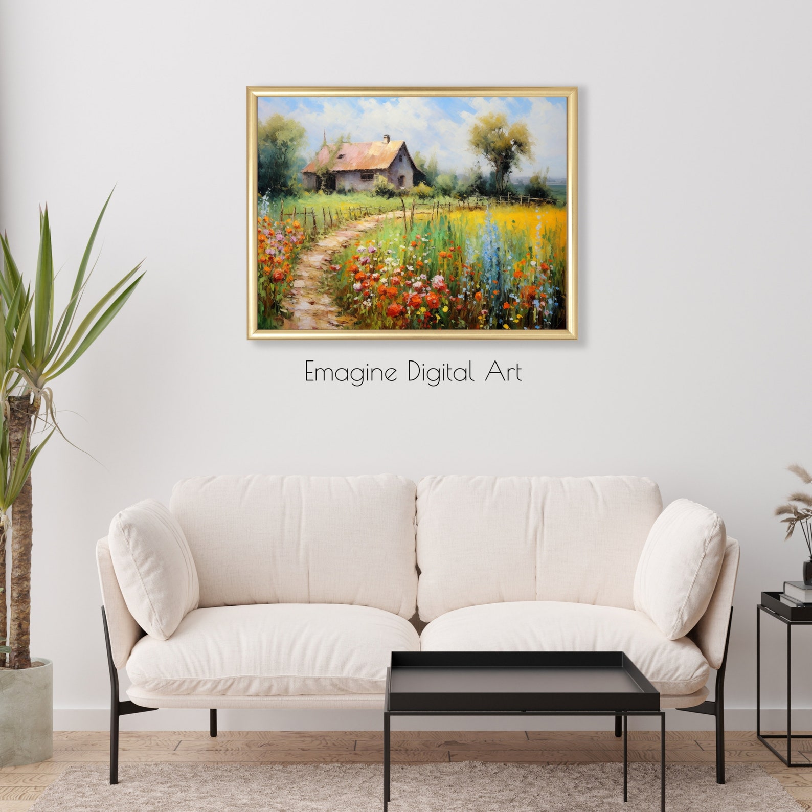 PRINTABLE ART Vintage Countryside Farmhouse & Wildflowers - Etsy