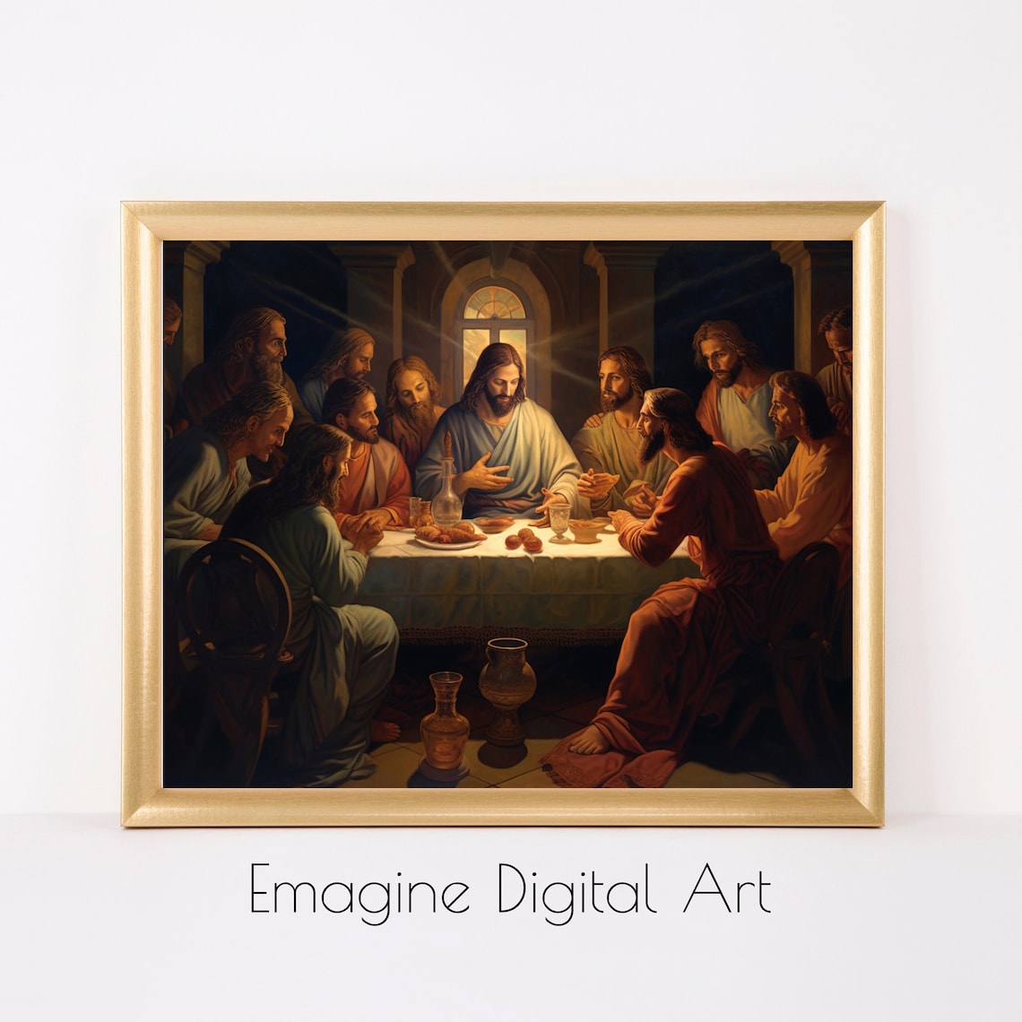 PRINTABLE ART Painting of the Last Supper With Jesus Christ and Twelve ...