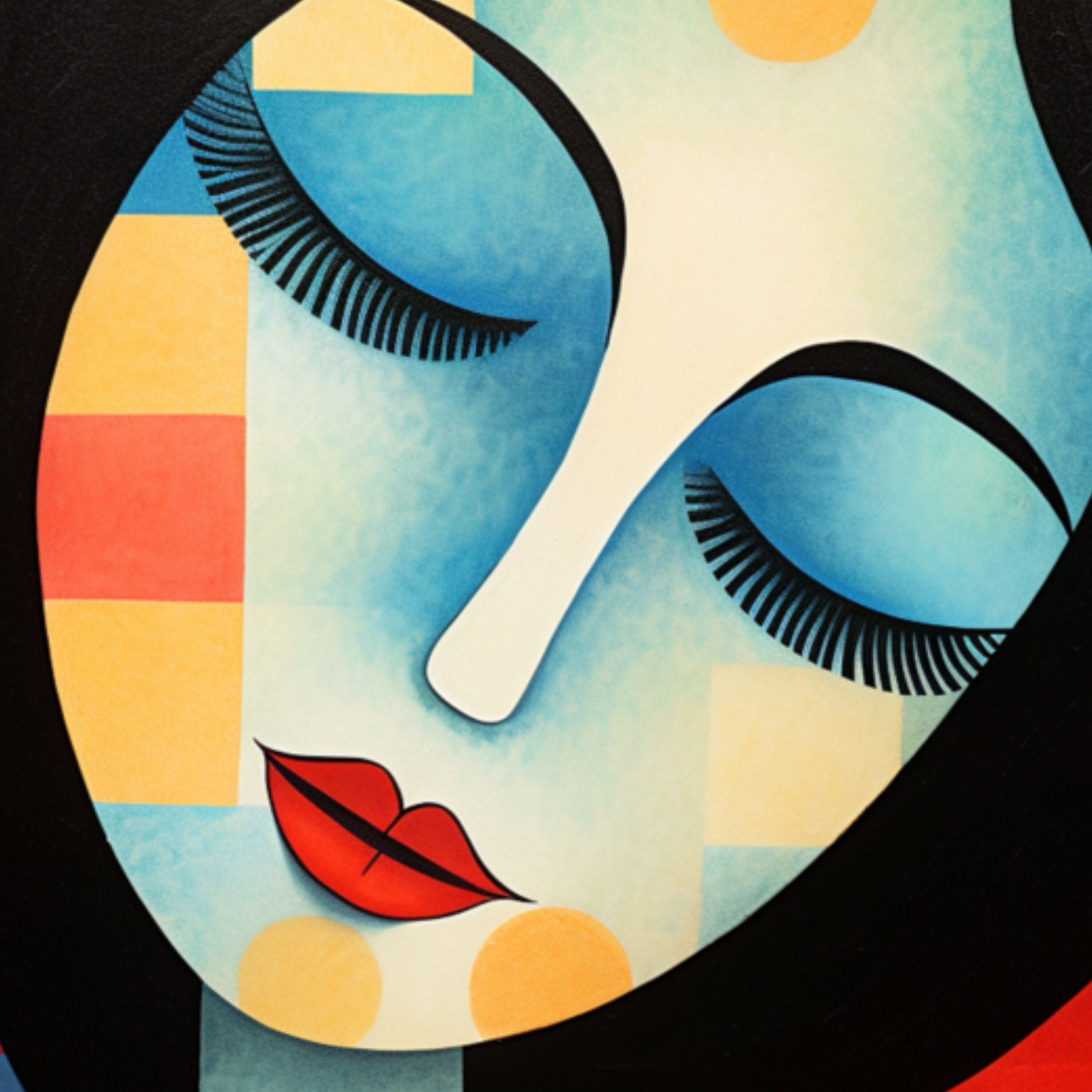 PRINTABLE ART Modern Cubist Painting of a Woman Pop Art - Etsy