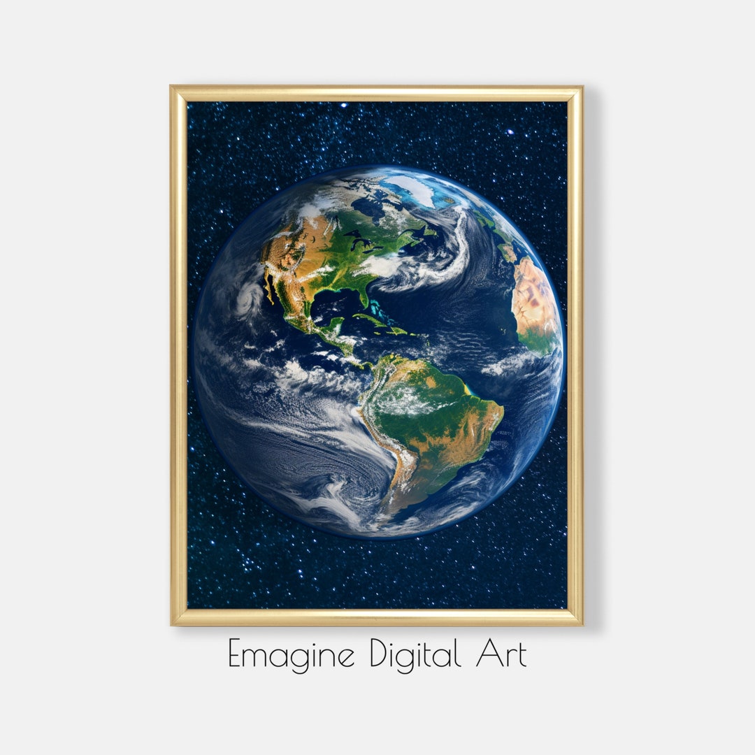 PRINTABLE ART | Planet Earth From Space Photograph | Astronomy Wall ...