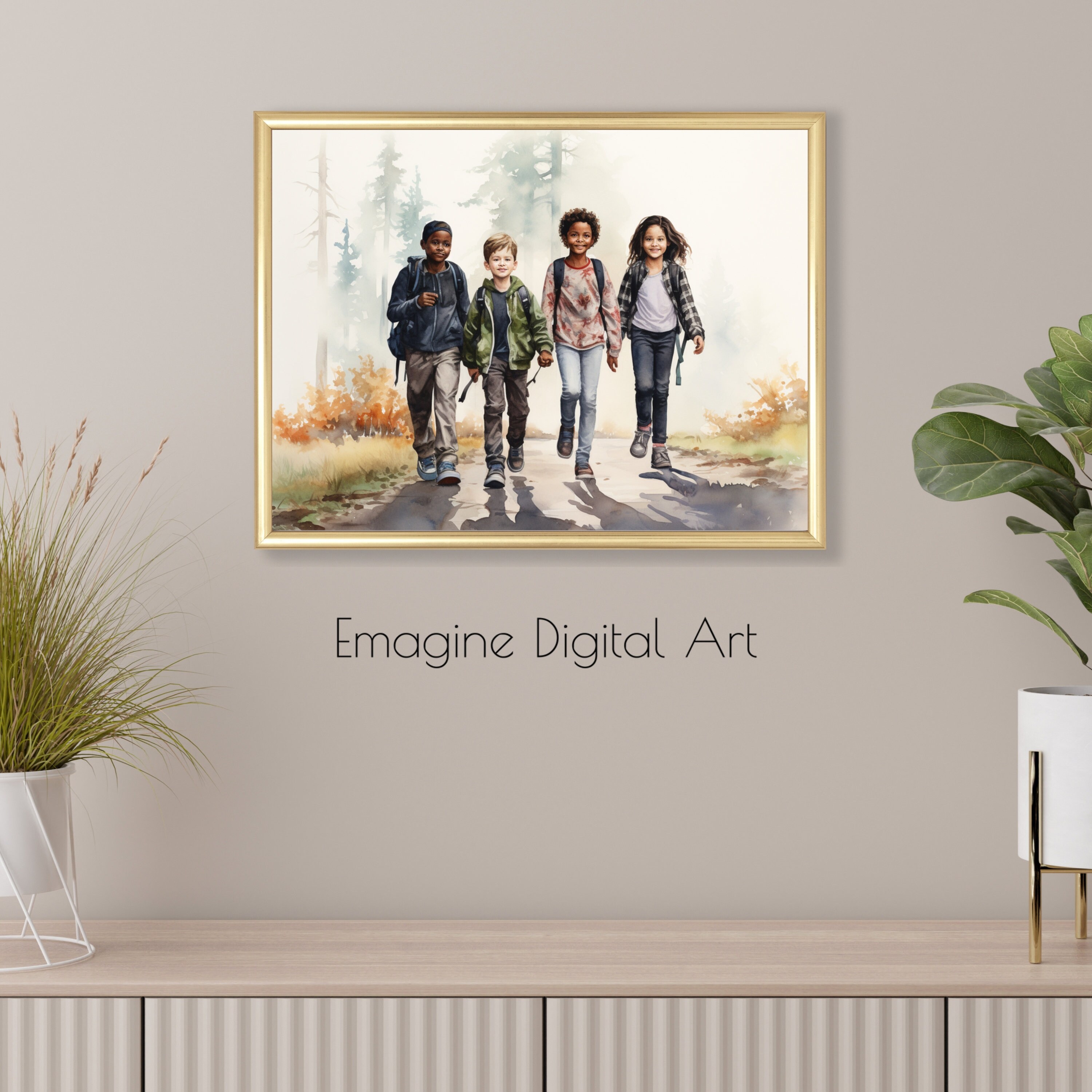 PRINTABLE ART Kids Back to School Painting Classroom Wall Decor School ...