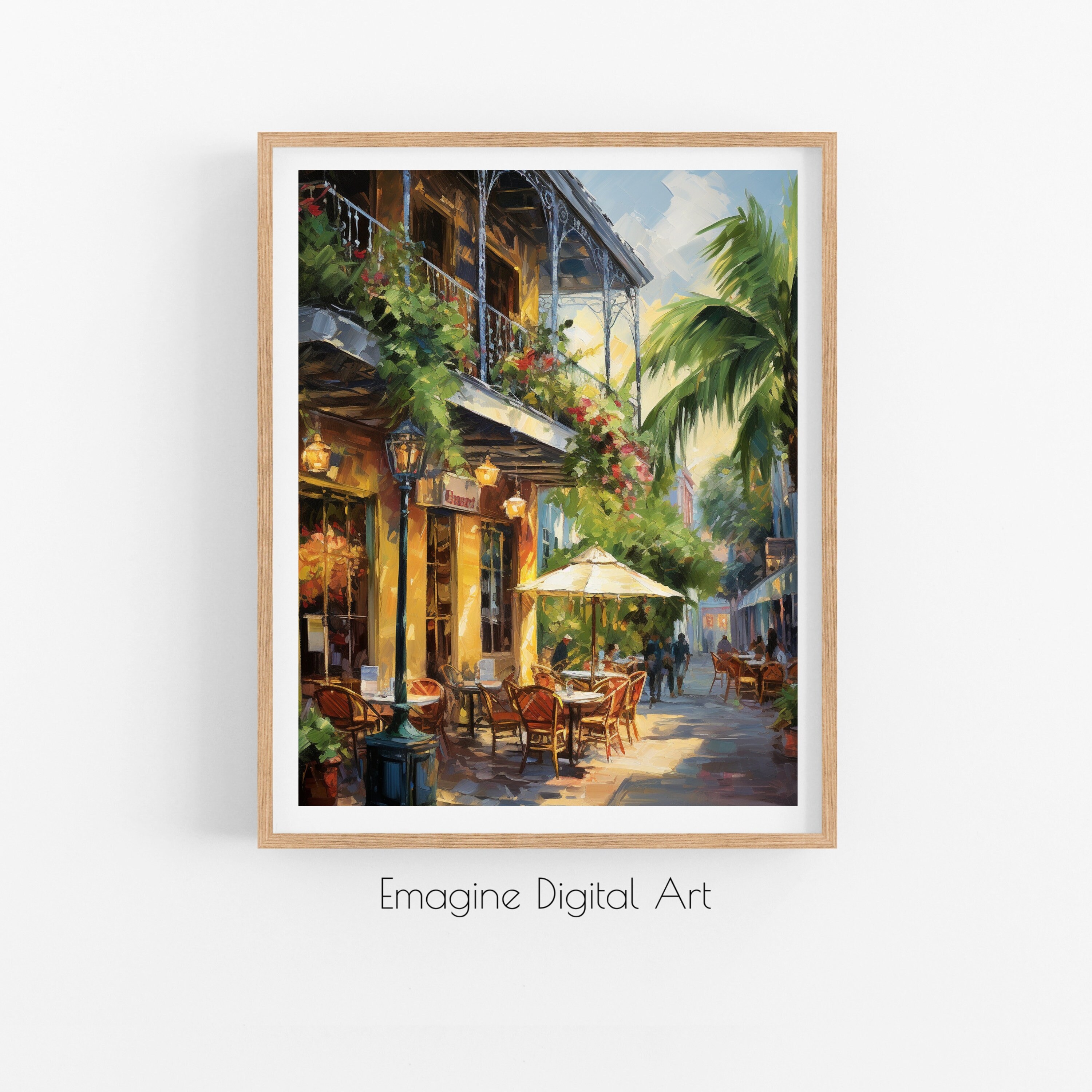 PRINTABLE ART Key West Cafe Scene Tropical Wall Decor Beach House Wall ...