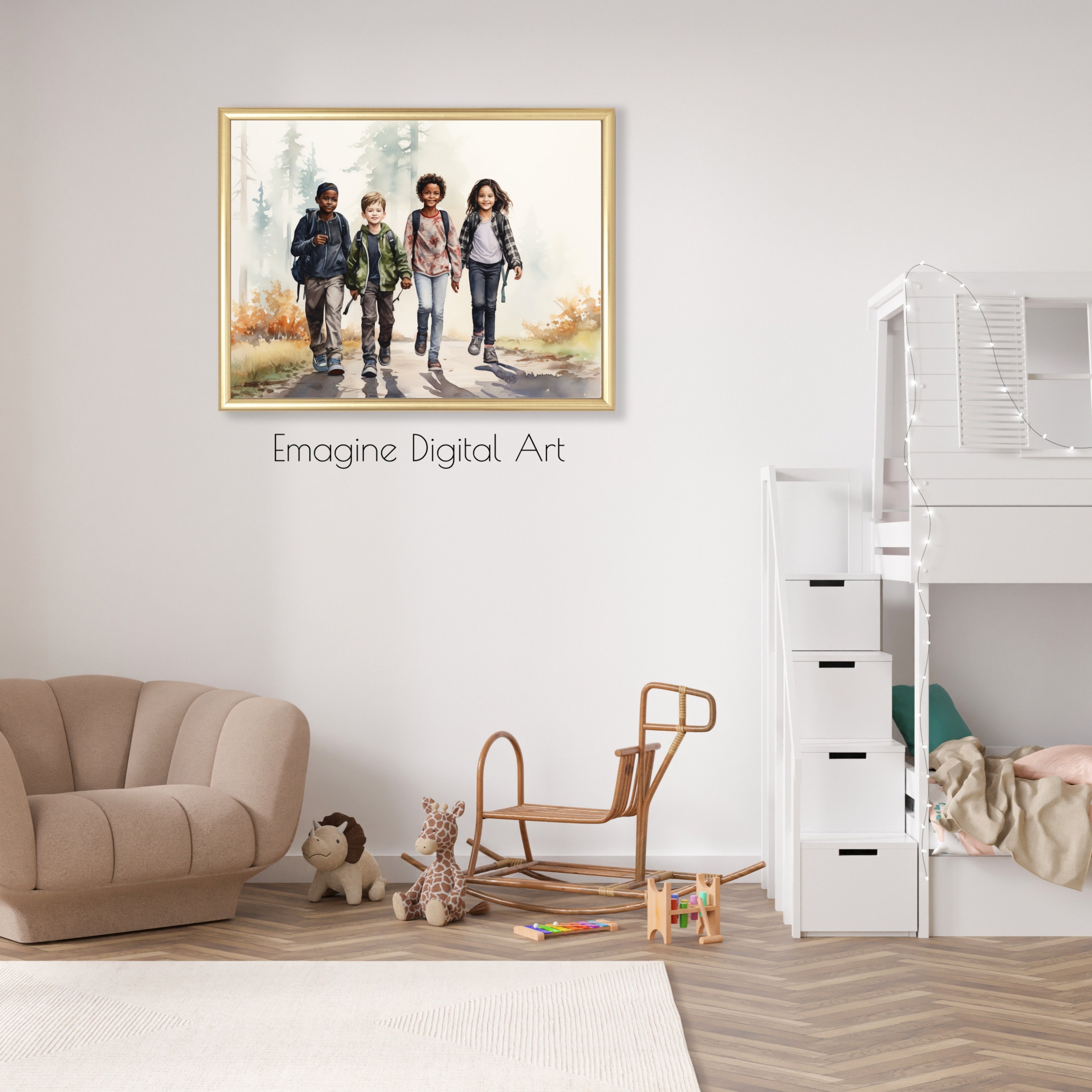 PRINTABLE ART Kids Back to School Painting Classroom Wall Decor School ...