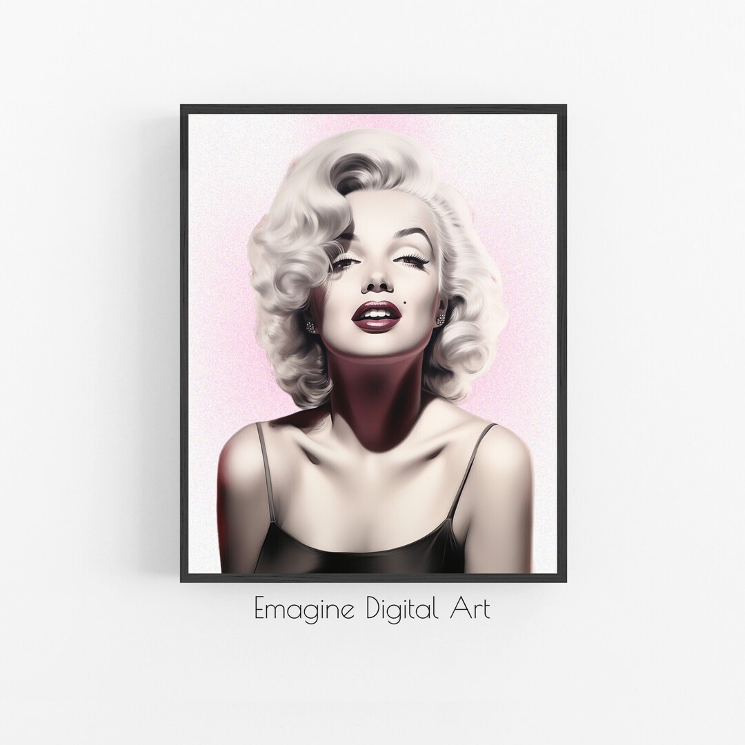 PRINTABLE ART | Marilyn Monroe in Black Silk Dress Drawing | Retro ...