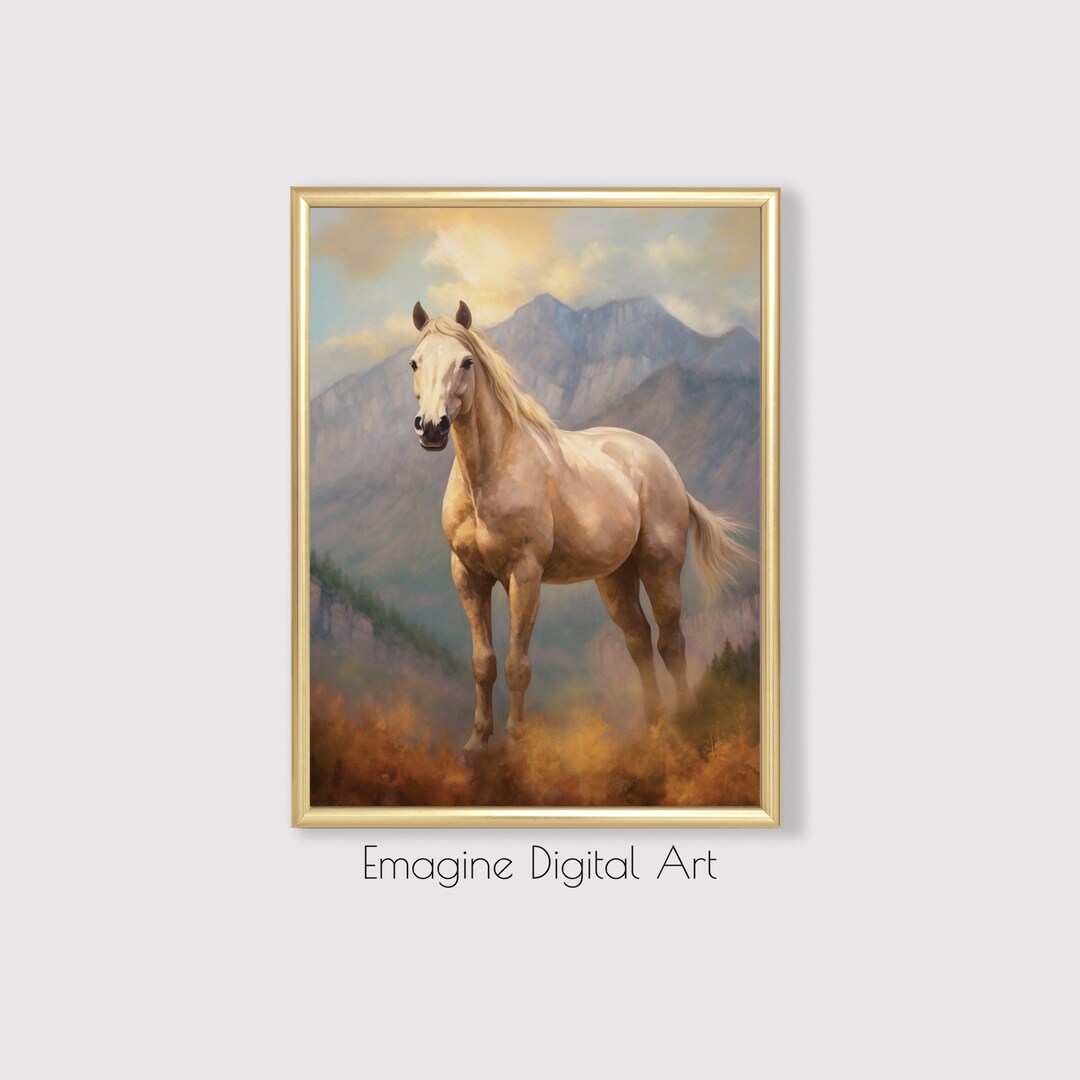PRINTABLE ART | Palomino Horse in Wilderness | Equestrian Wall Decor ...