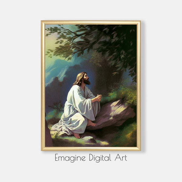 Jesus Praying Frame - Etsy