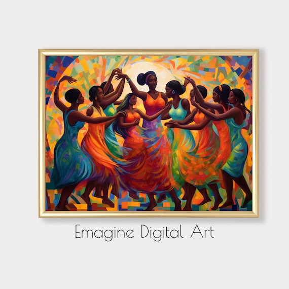 African American Women Dancing Art