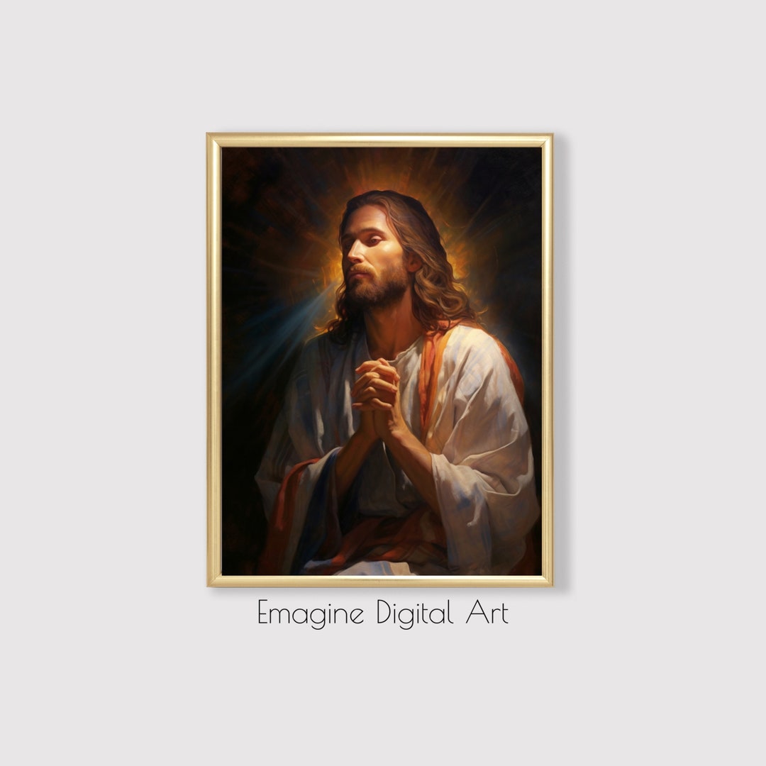 PRINTABLE ART | Painting of Jesus Praying | Christian Art | Biblical ...