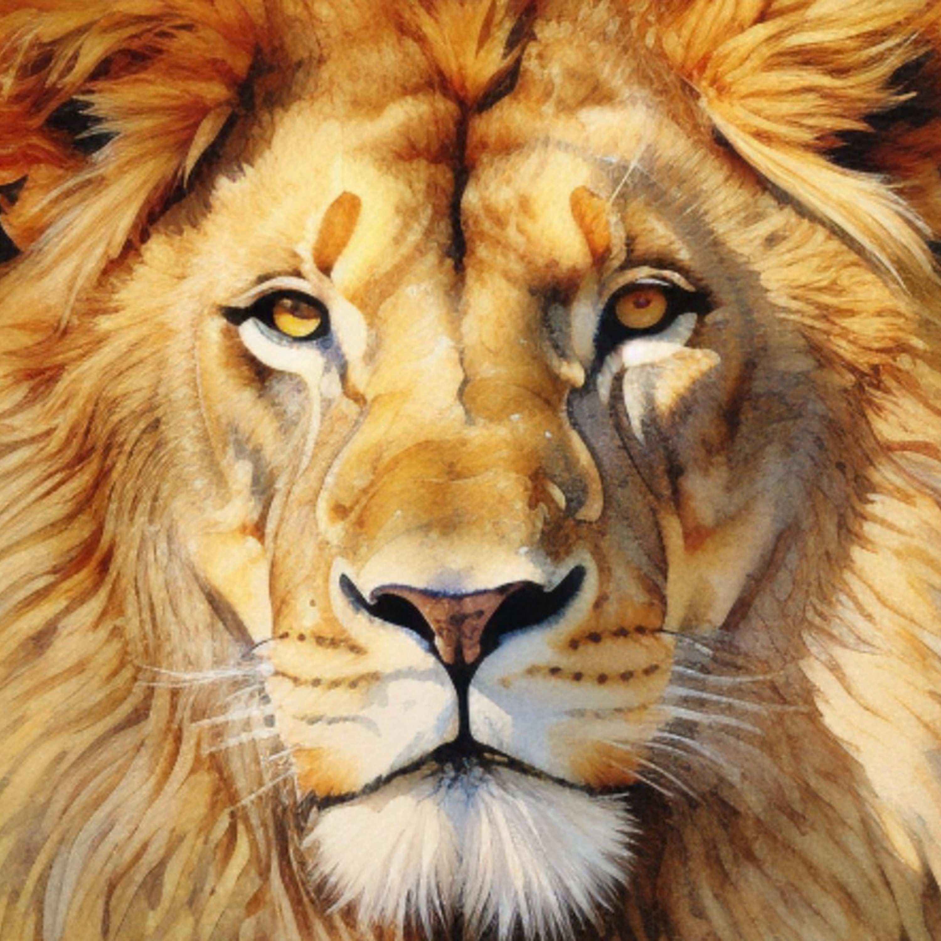 PRINTABLE ART Male Lion Painting Wildlife Wall Art Lion Wall Decor ...