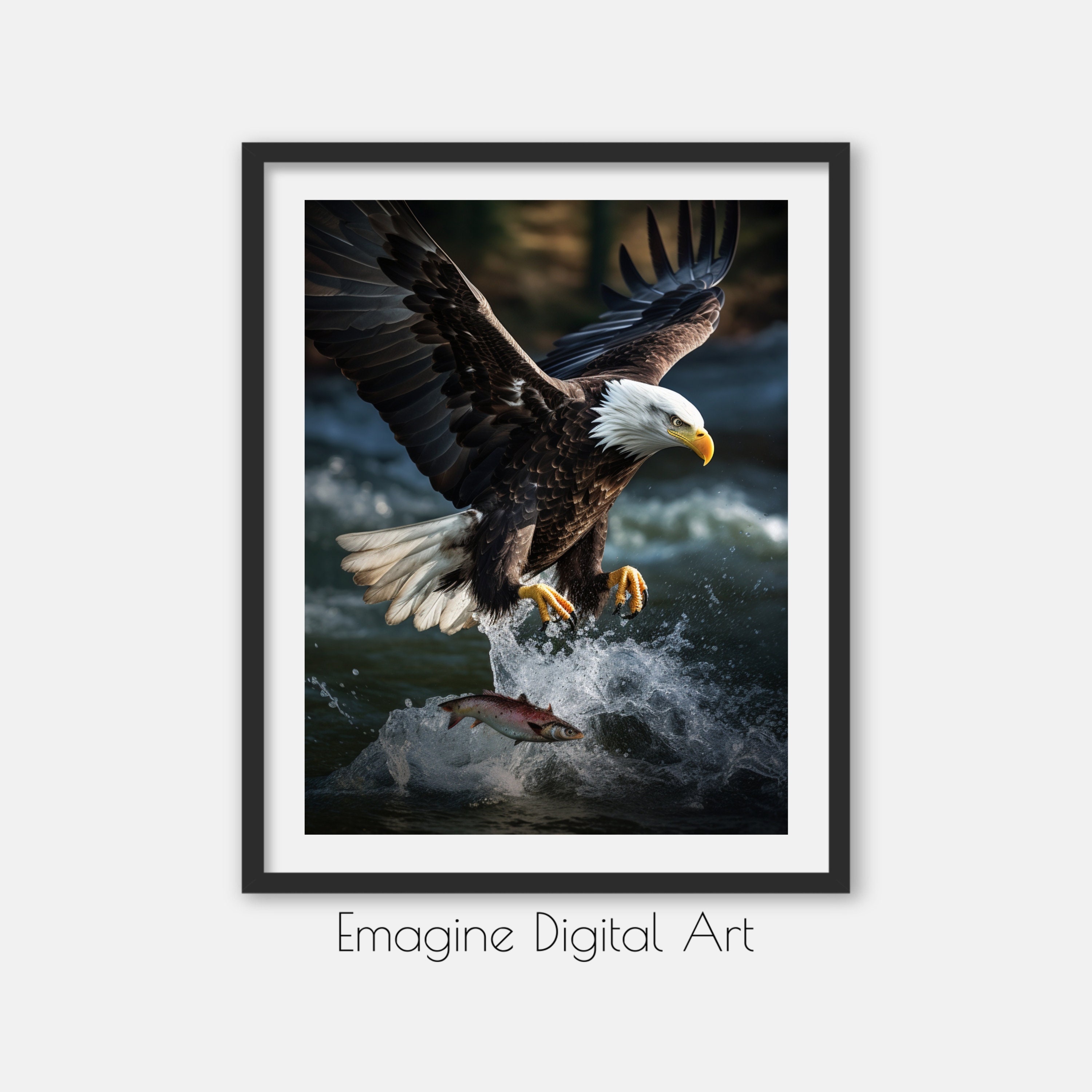 Eagle Catching Fish Art