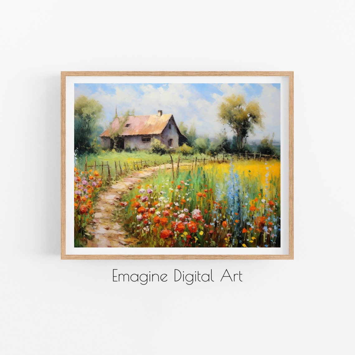 PRINTABLE ART Vintage Countryside Farmhouse & Wildflowers - Etsy