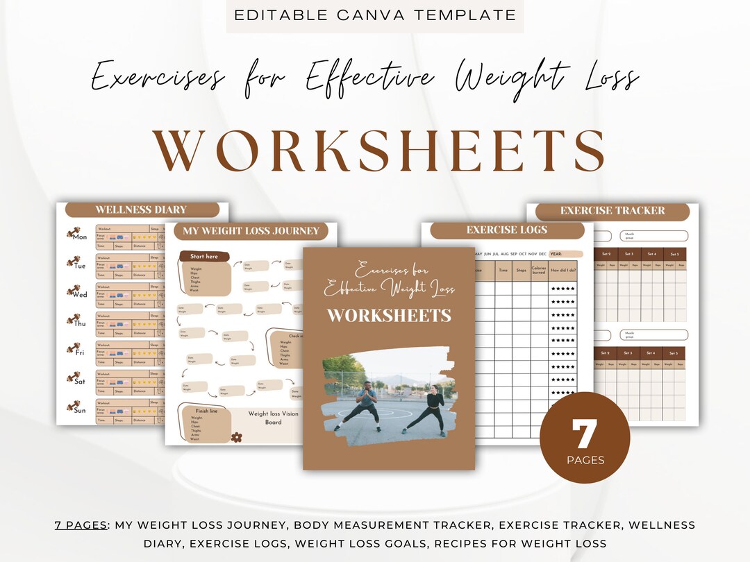 Exercises for Effective Weight Loss Worksheets Worksheets for Fitness ...