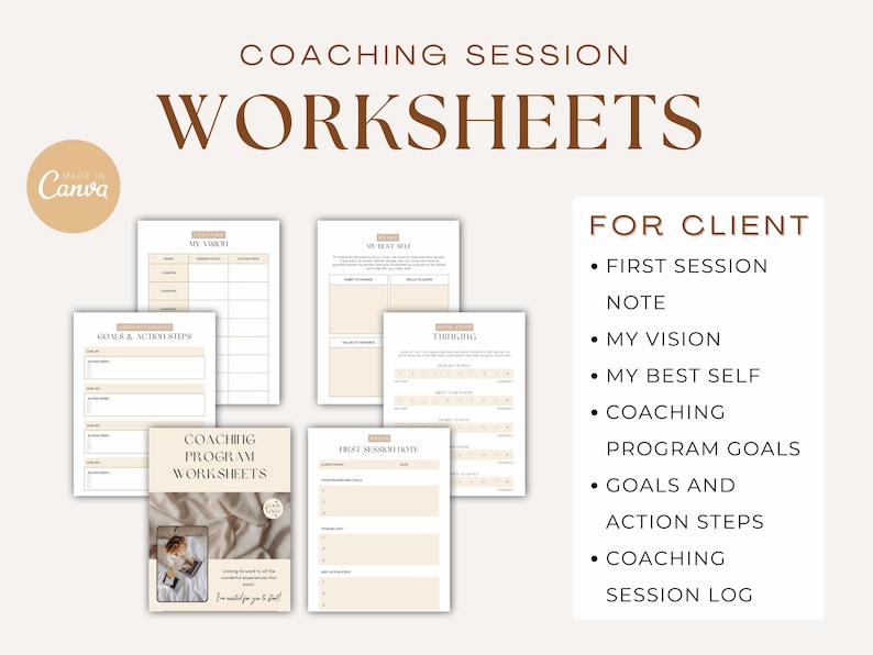 Coaching Worksheet Templates Coaching Session Worksheets Client Session ...