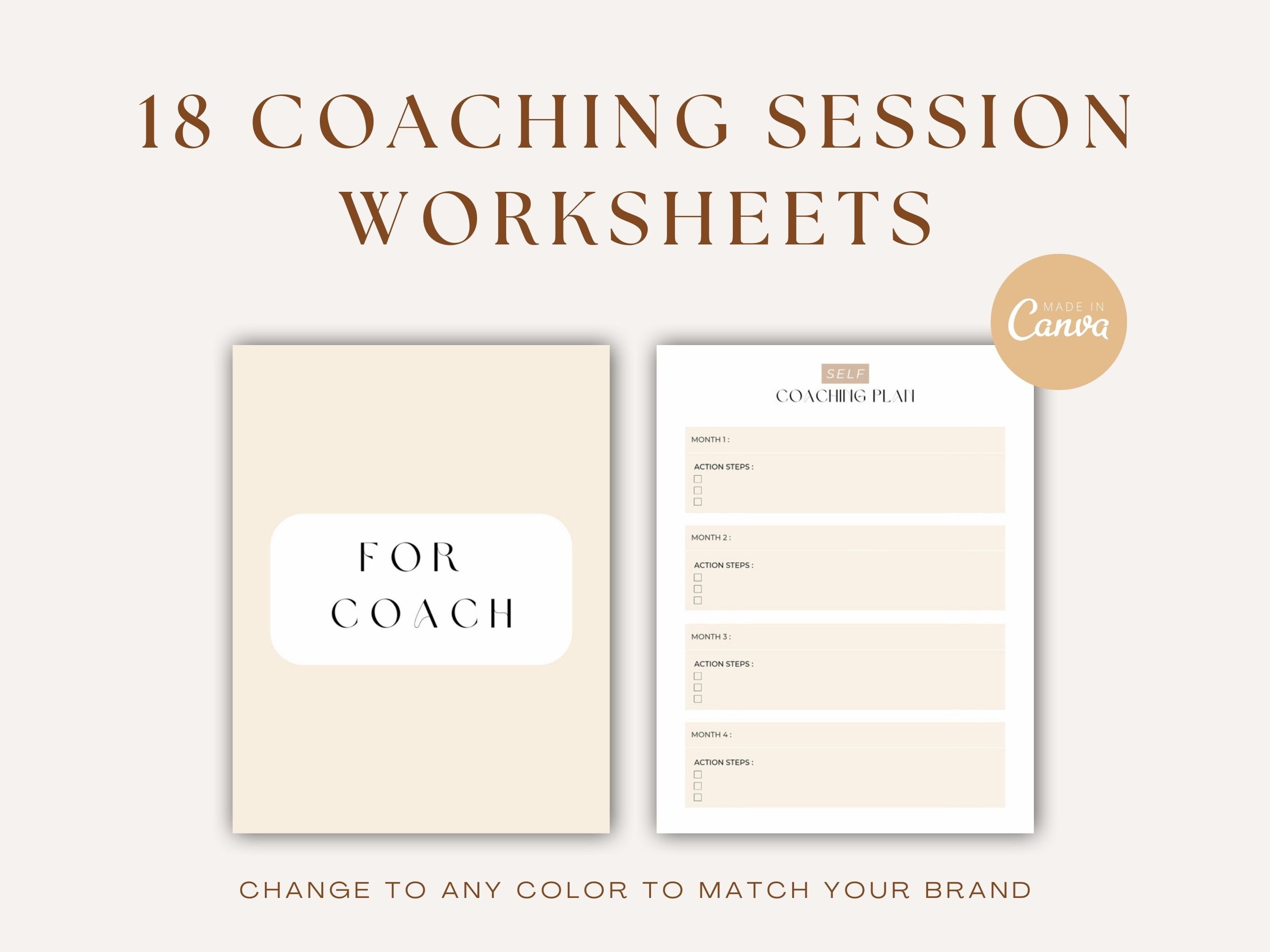 Coaching Worksheet Templates Coaching Session Worksheets Client Session ...