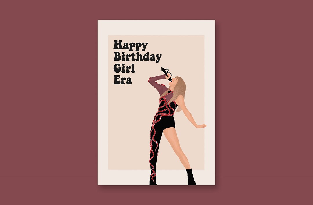 Taylor Swift Birthday Card, the Eras Tour Postcard, Gift for Swiftie ...