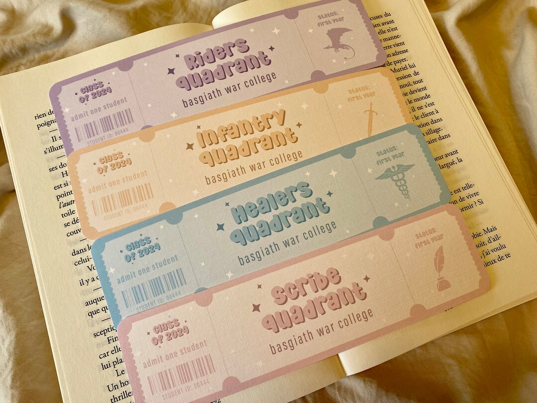 Basgiath War College Bookmark Collection Hearlers Quadrant Scribe ...