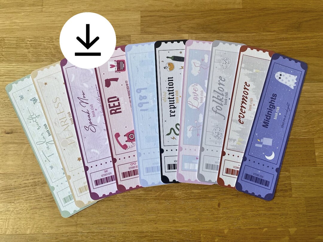Taylor Swift Printable Bookmarks Taylor Album the Eras - Etsy