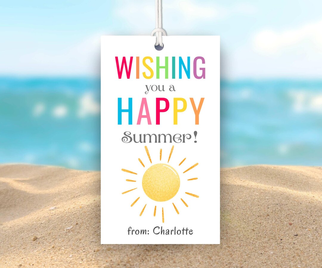 Wishing You a Happy Summer Gift Tag for Classmates and Teachers, Happy ...