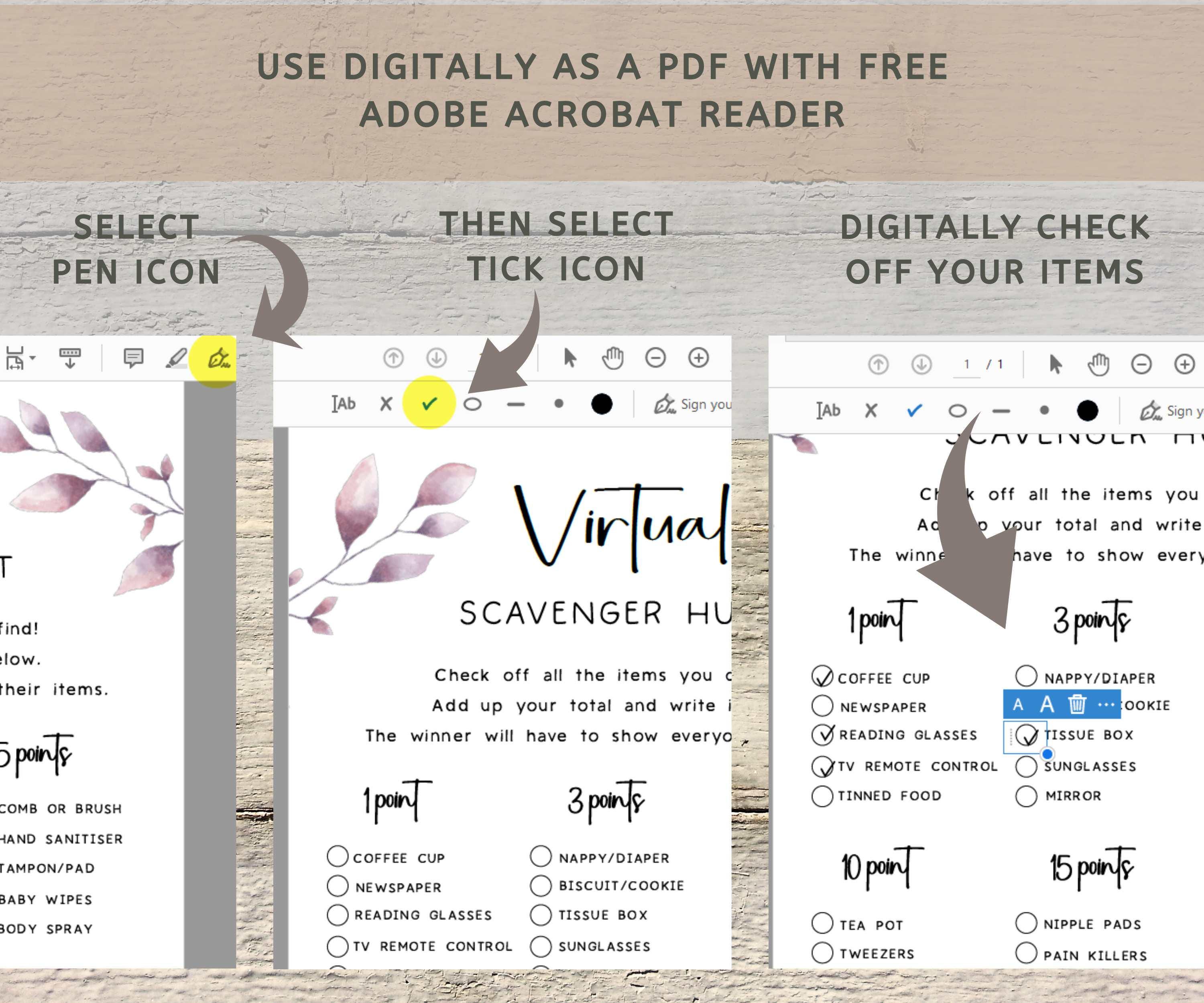 Scavenger Hunt Baby Shower Game, Neutral Baby Shower Game, Treasure ...