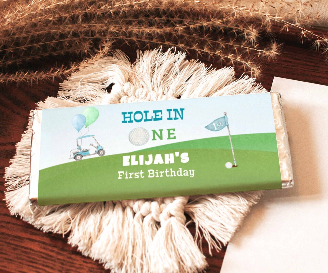Golf Chocolate Bar Wrapper Template, Golf Party Favor, Hole in One ...