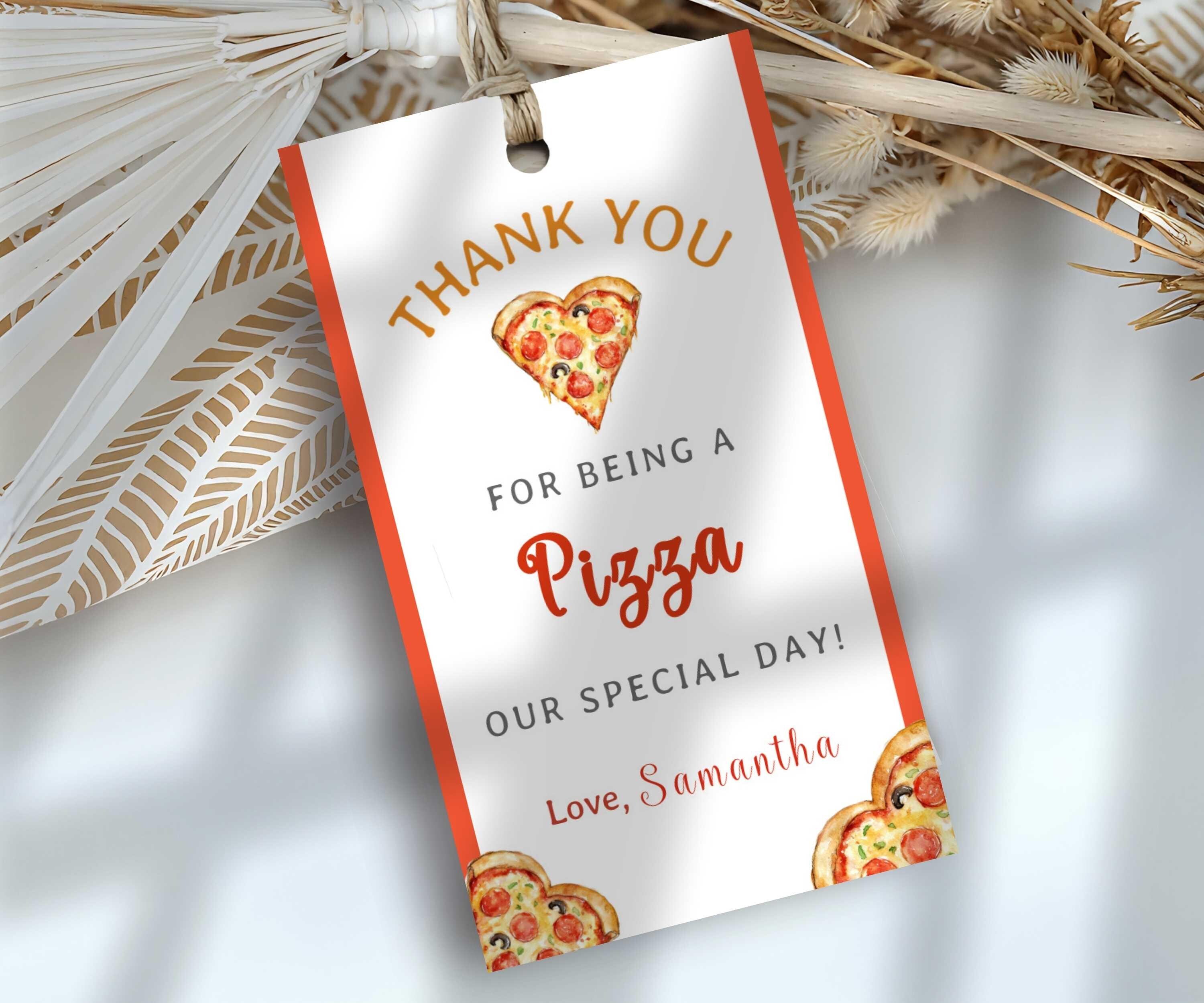 Pizza Our Heart Baby Shower Favors, Editable Favor Tag Template, Fun ...