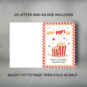 Father's Day Popcorn Card, There's No Butter Pop Than You, Happy Pop's ...