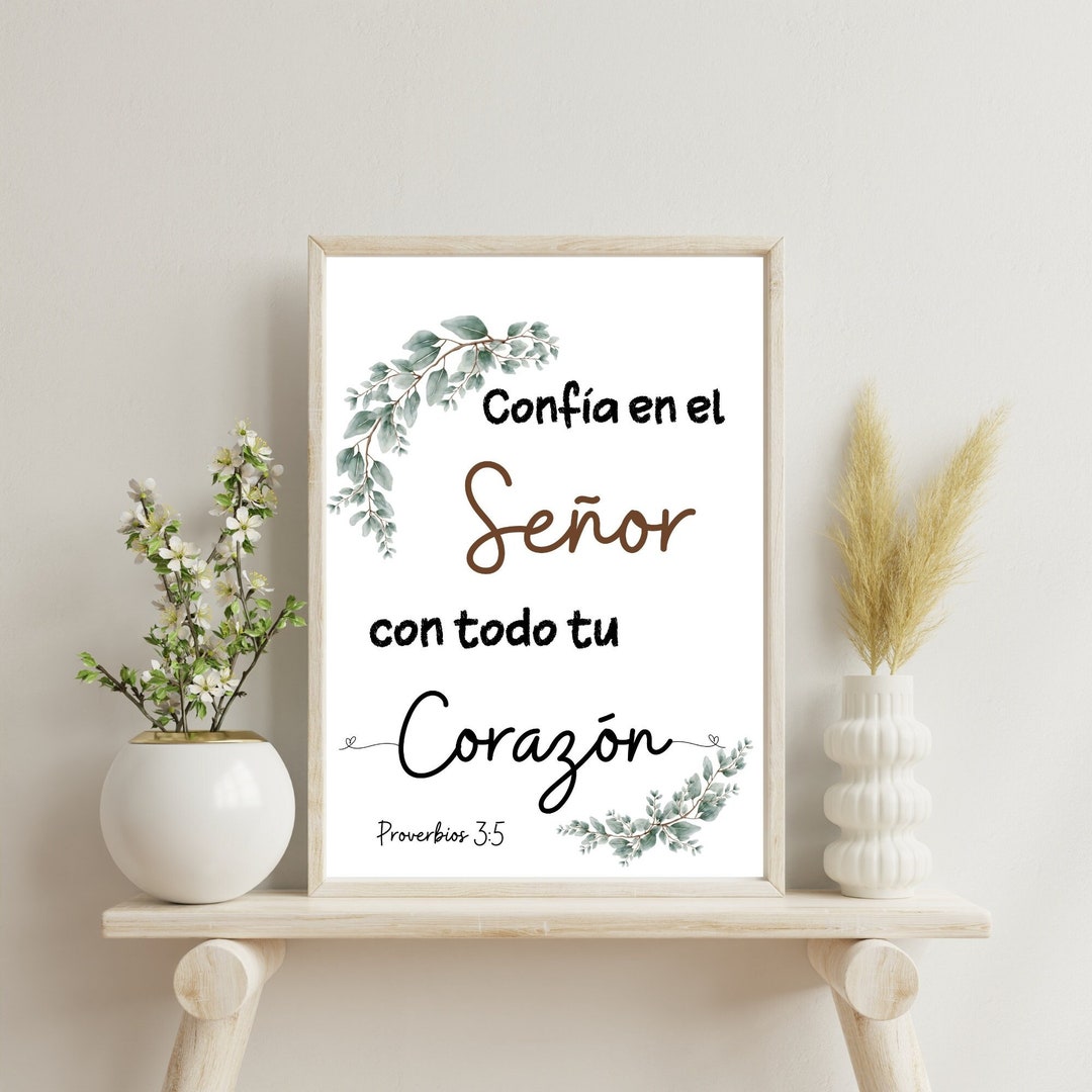 Spanish Bible Verse Print, Spanish Wall Art Home Decor, Spanish Home ...