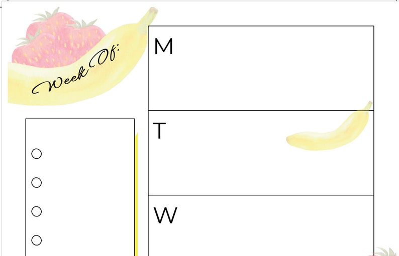 Notion Template Fruity Floral Funny Cut Adorable Fruits Schedule ...