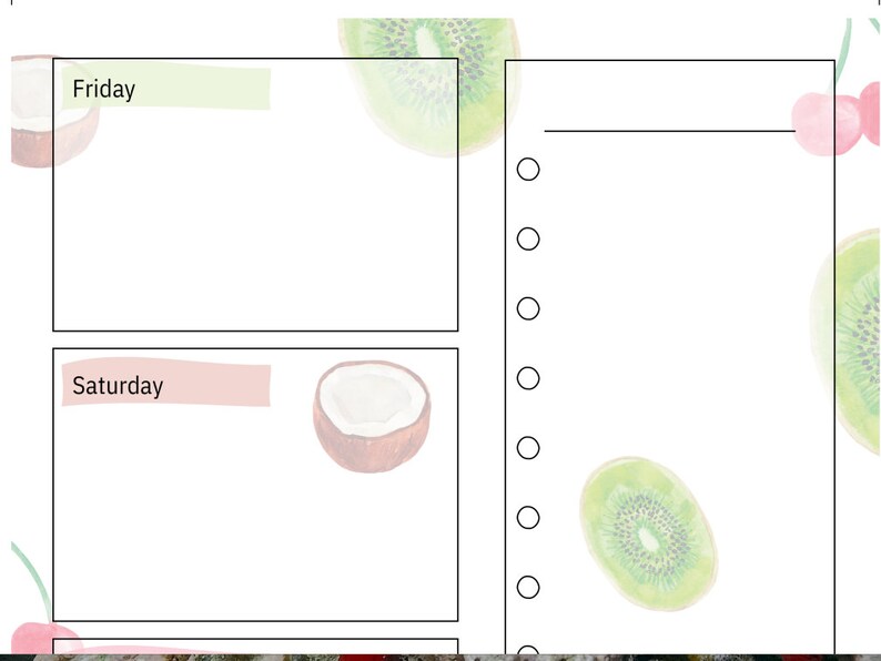 Notion Template Fruity Floral Funny Cut Adorable Fruits Schedule ...