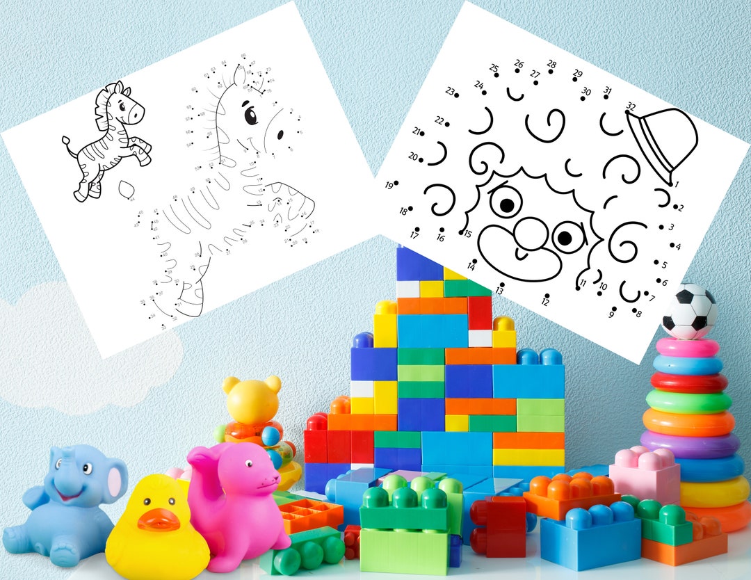 Dot to Dot Printable Pages for Kids Boys and Girls - 100 Pages, Easy ...